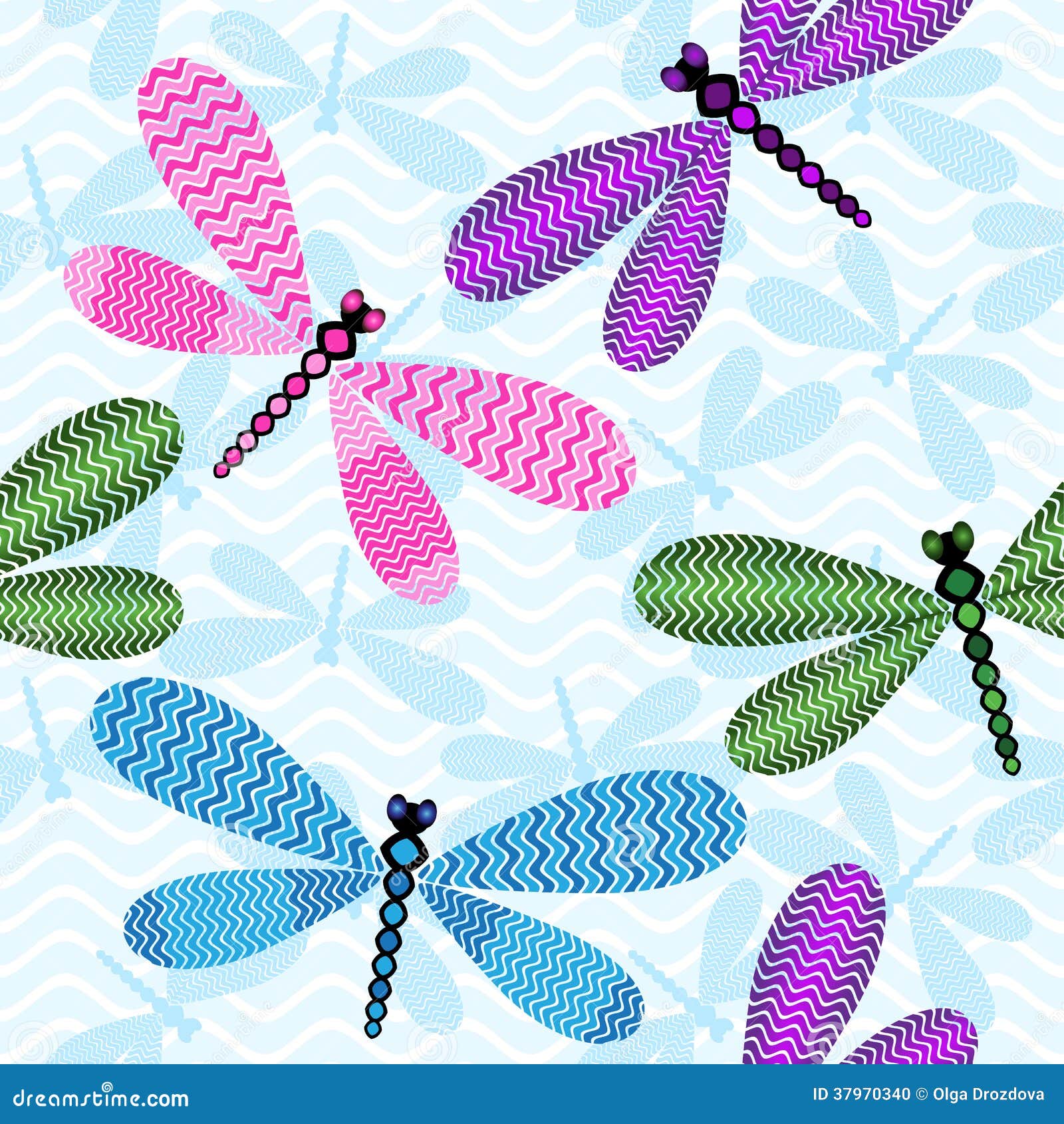 Seamless Blue Spring Pattern Stock Vector - Illustration of abstract ...
