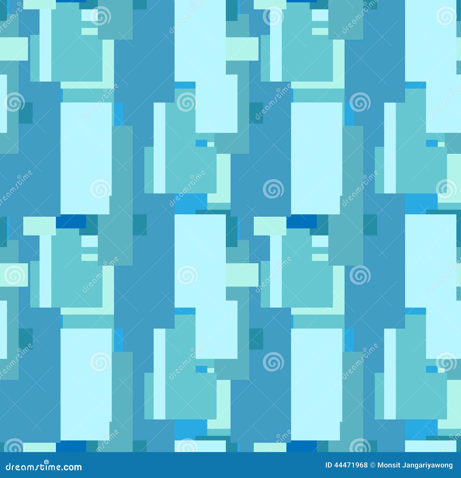 Seamless Blue Square Geometric Decorative Pattern Stock Vector ...