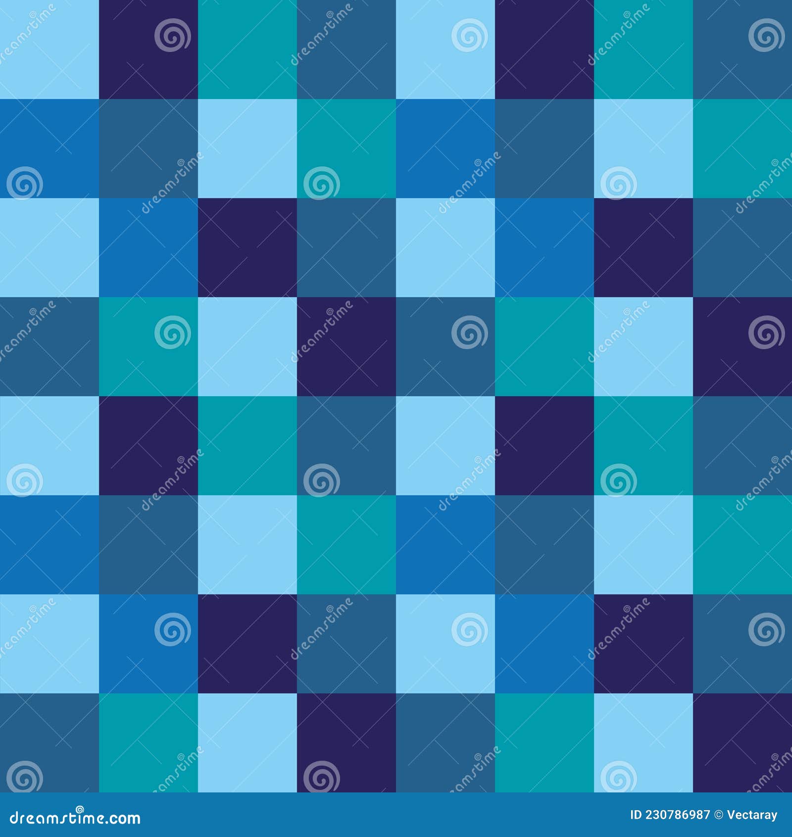 Seamless Blue Multi Coloured Square Pattern Background Stock Vector ...