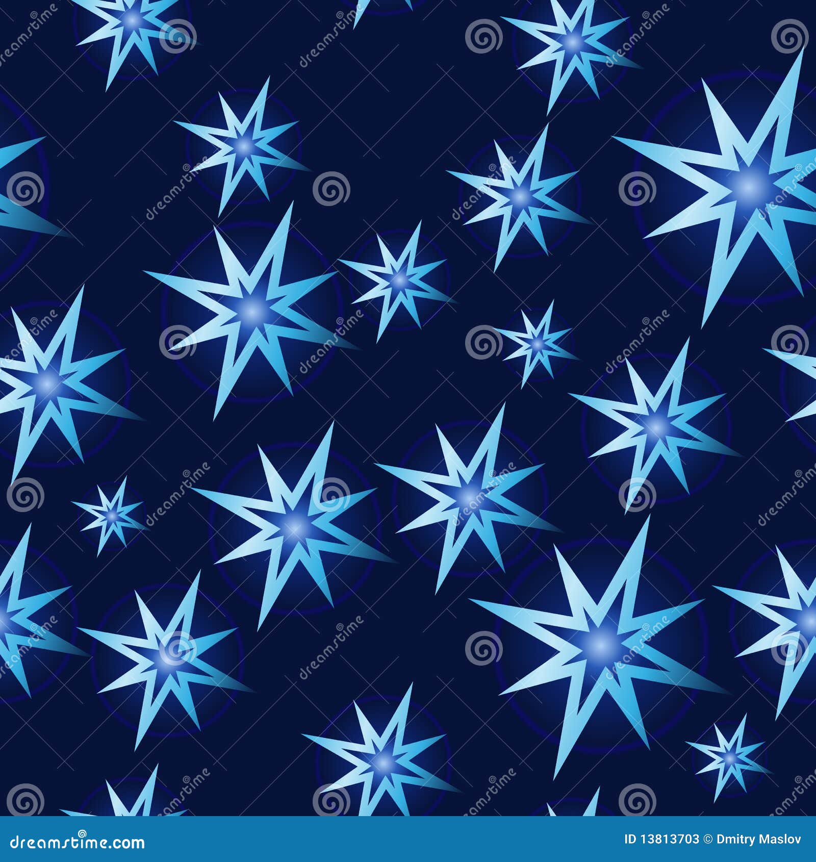 Seamless Blue Star Pattern stock vector. Illustration of twilight ...