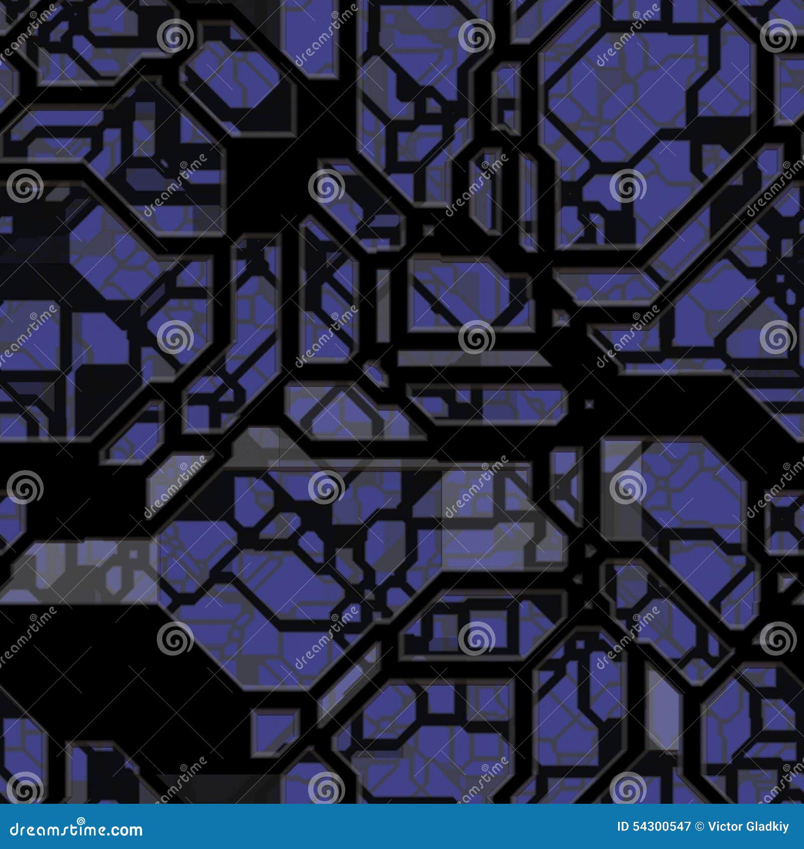 Seamless Blue Techno Background Stock Illustration - Illustration of ...