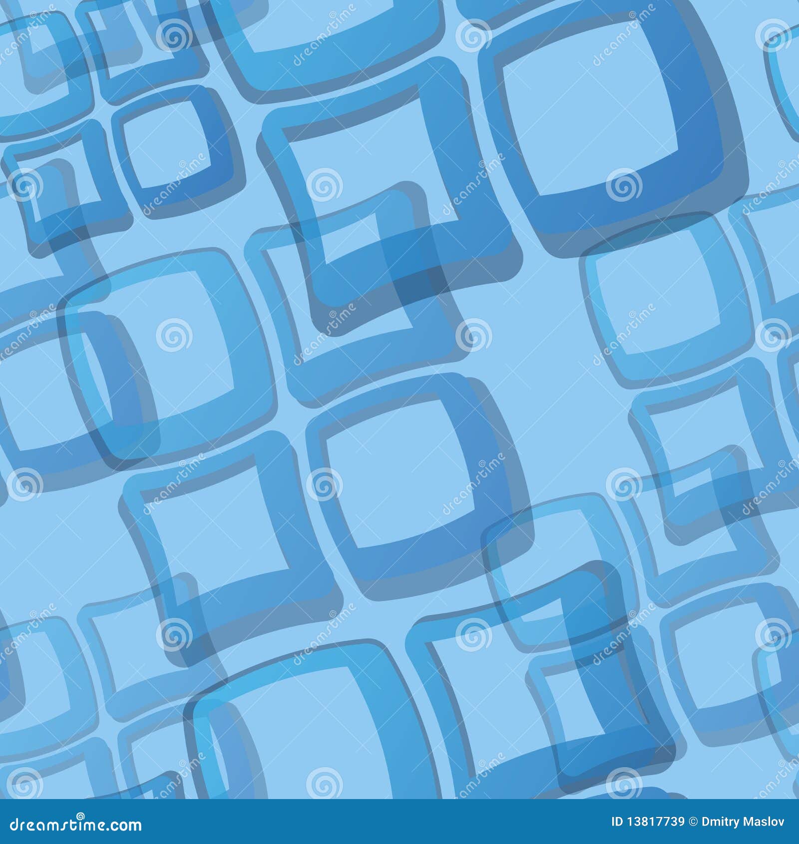 Seamless Blue Tile Pattern stock vector. Illustration of decoration ...