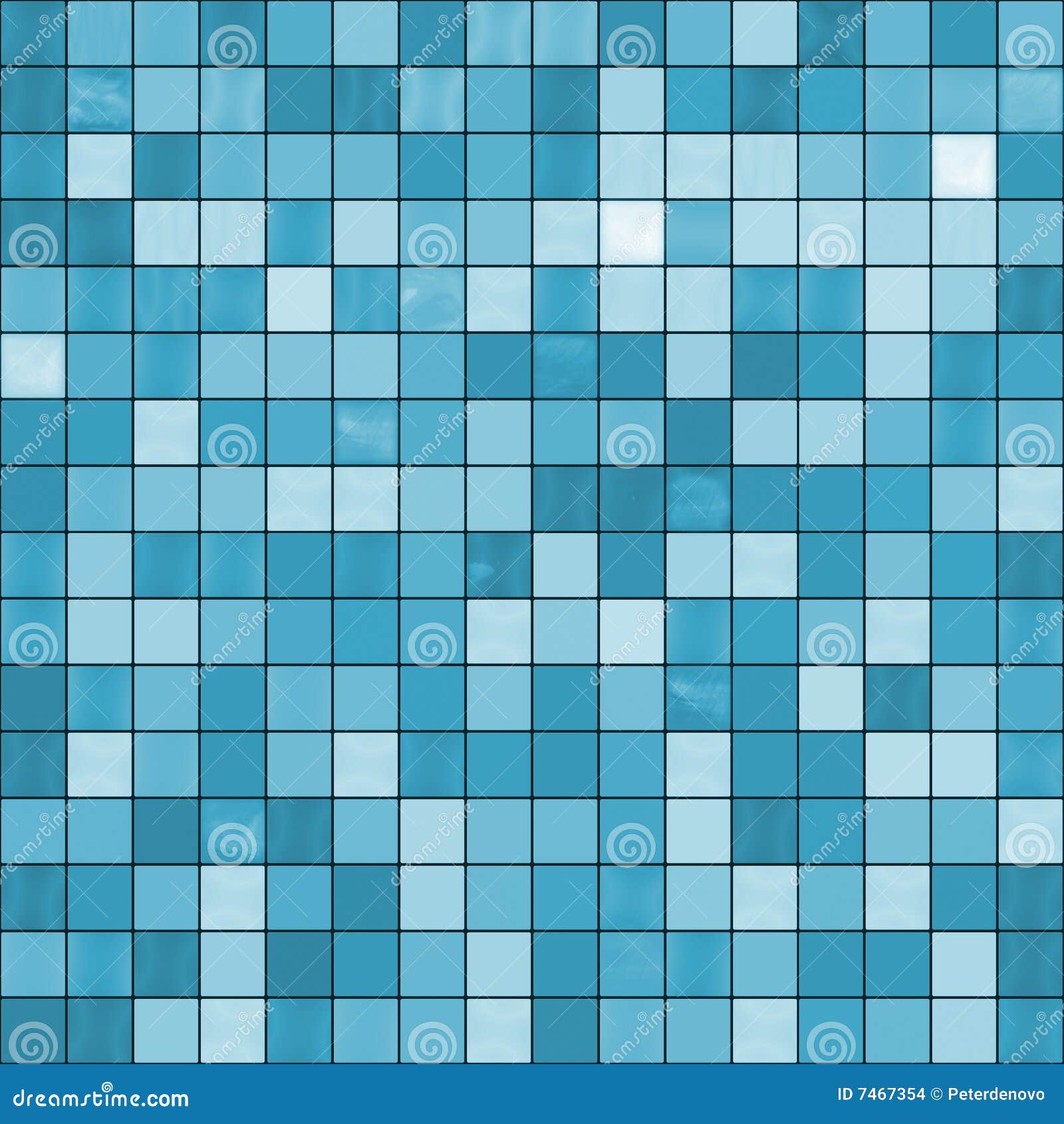 Seamless Blue Tiles Background. Stock Illustration - Illustration of ...