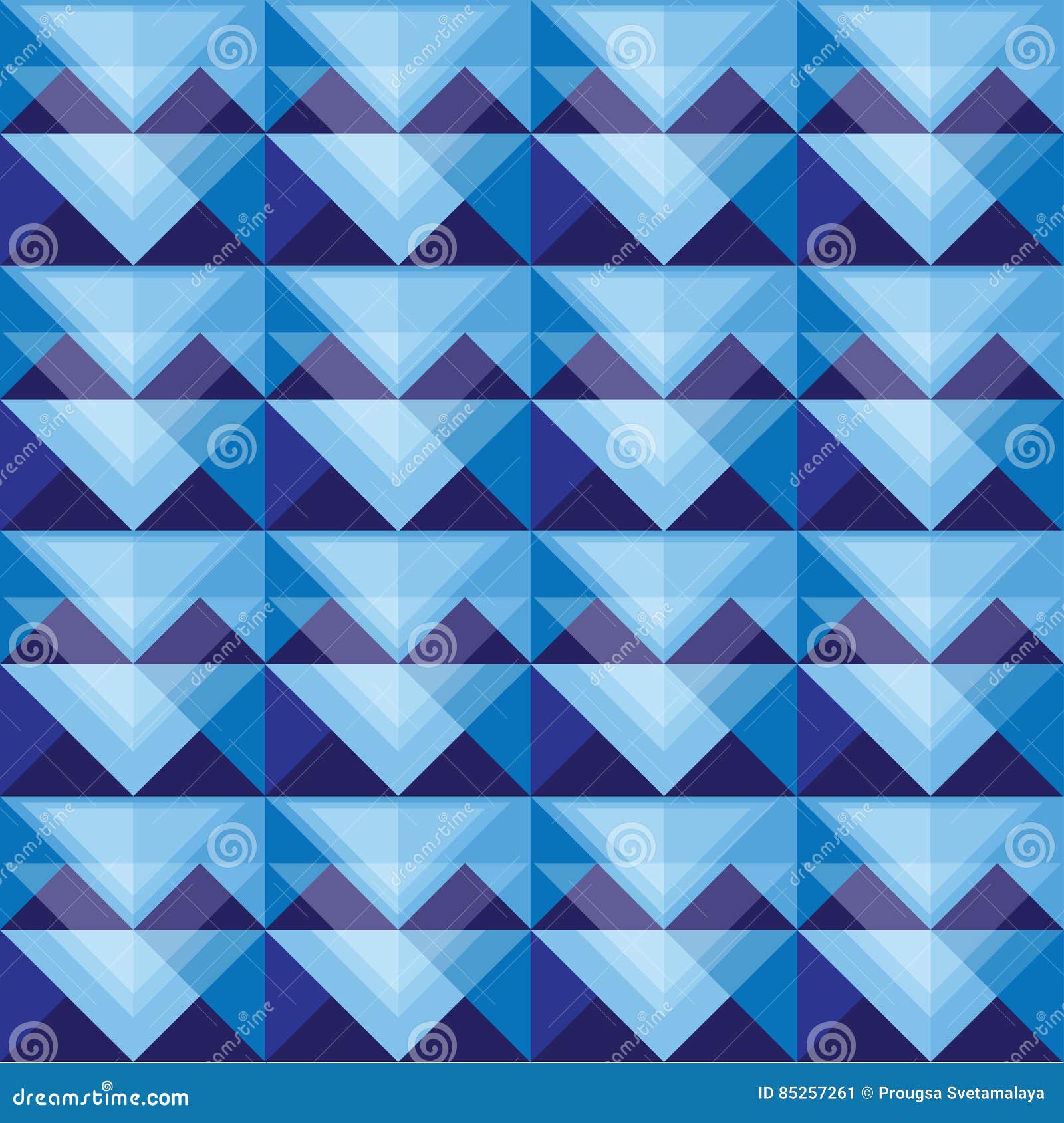 Seamless Blue Triangle Pattern Design Stock Vector - Illustration of ...