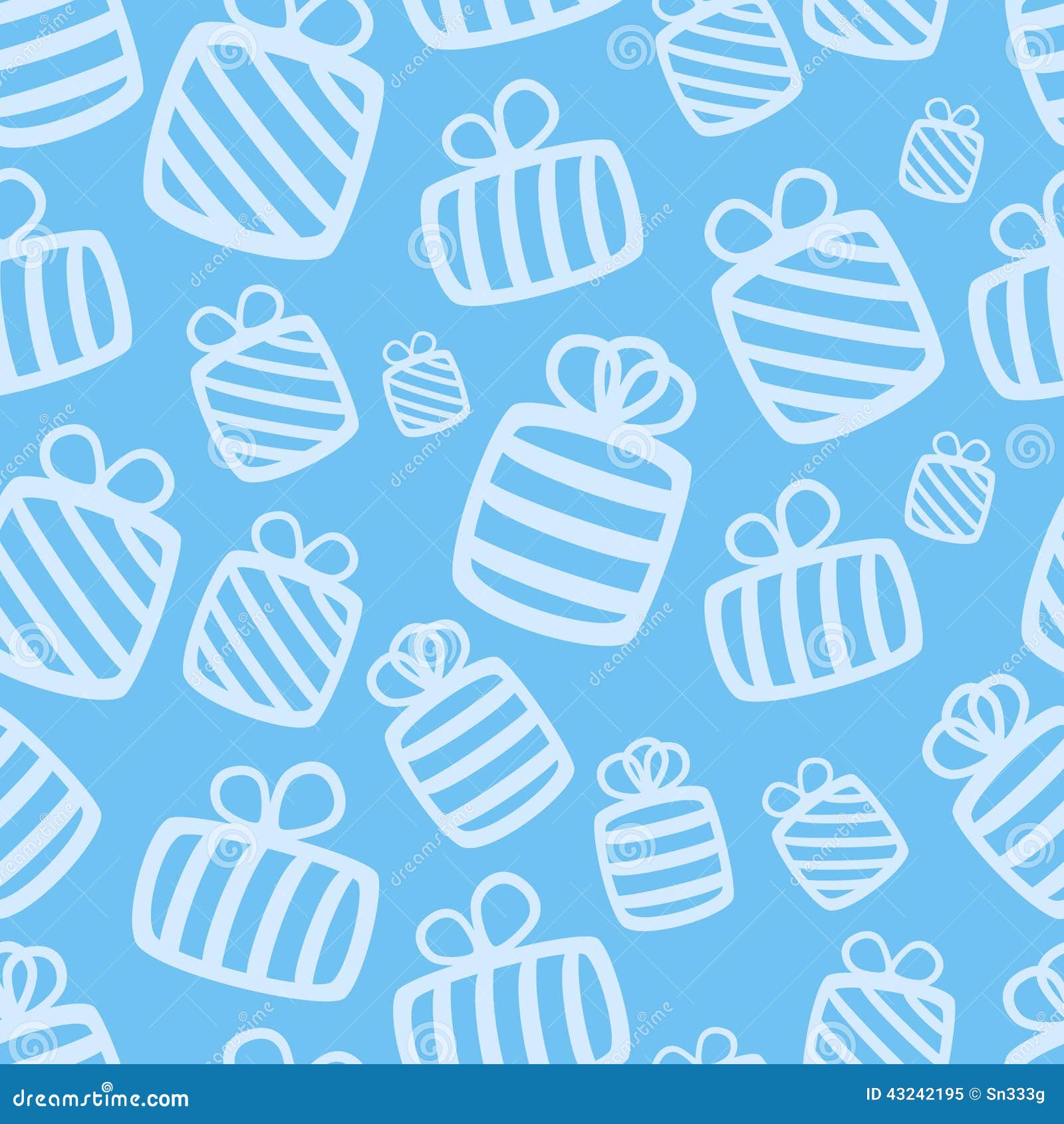 Seamless Blue Vector Gift Pattern Stock Vector - Illustration of icon ...