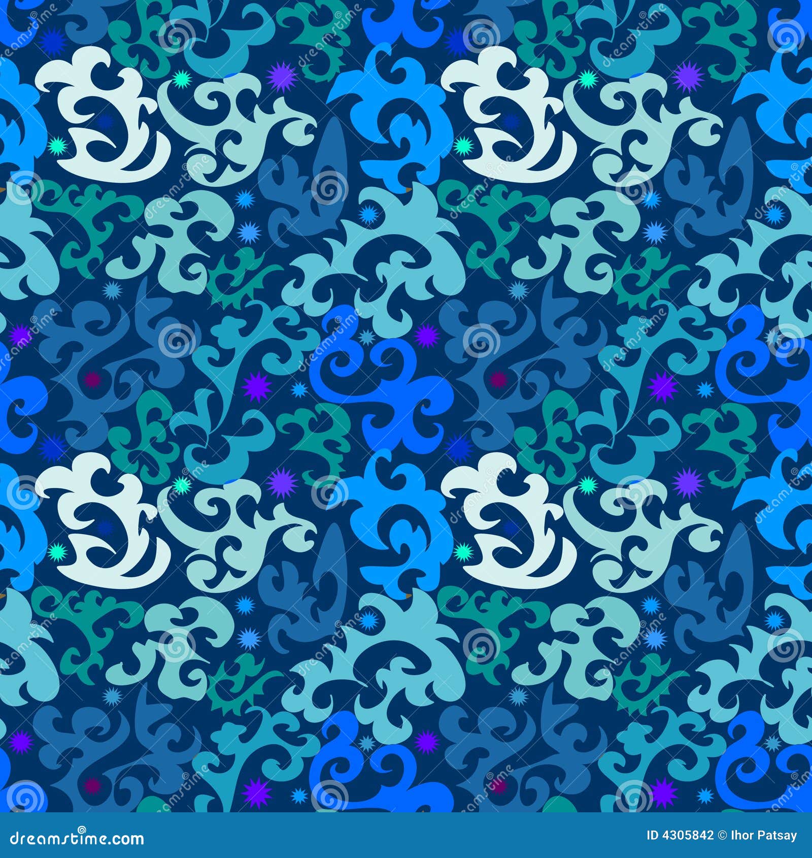 Seamless Blue Wallpaper Picture. Image: 4305842