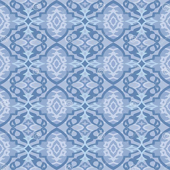 Seamless Blue Wallpaper Pattern Stock Vector - Illustration of ...