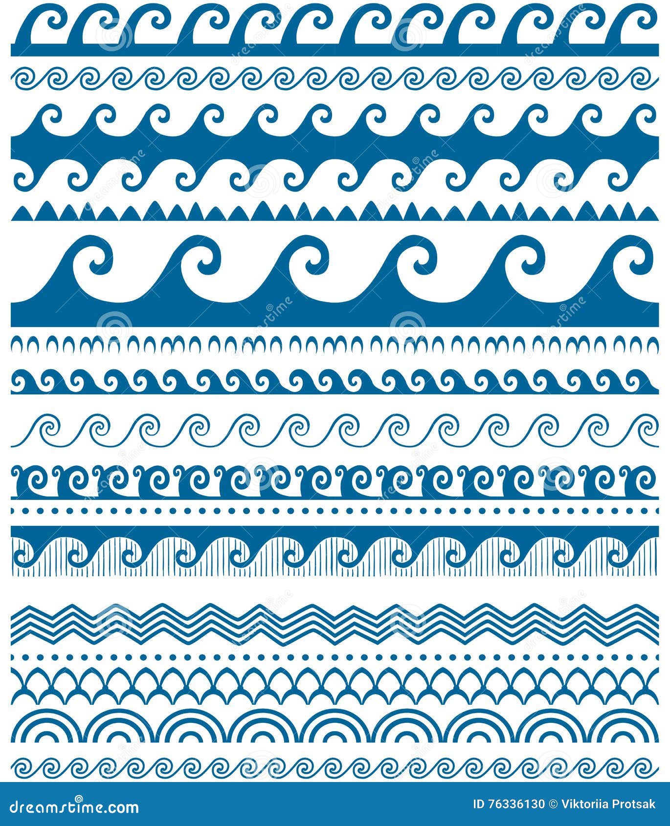 20 Wave Patterns Vector Illustration | CartoonDealer.com #46448864