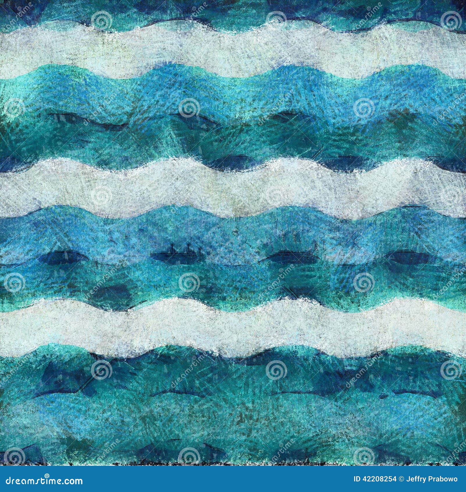 Seamless Blue Wave Style Background Stock Illustration - Illustration ...