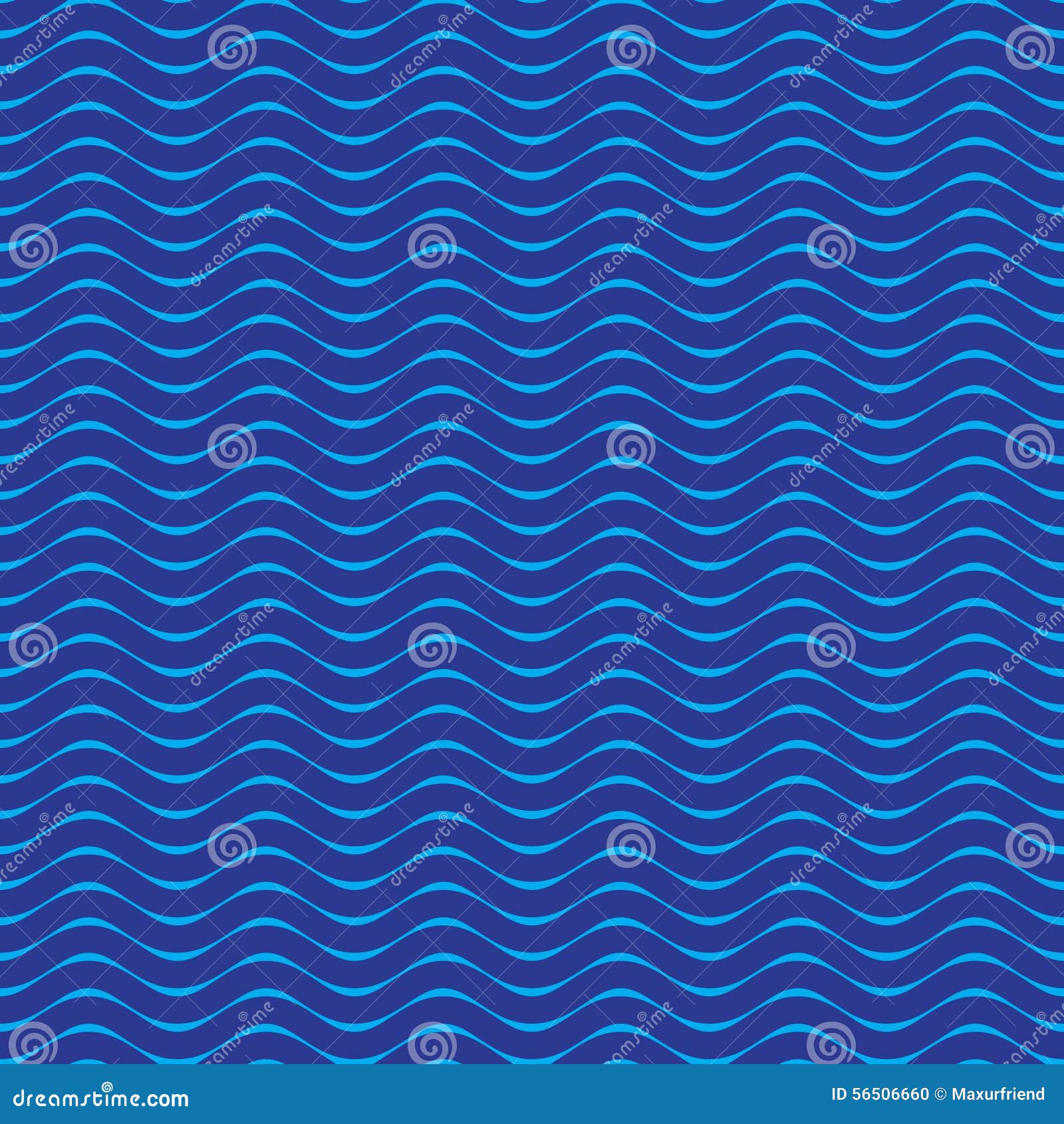 Seamless Blue Waves Pattern Background Stock Vector - Illustration of ...