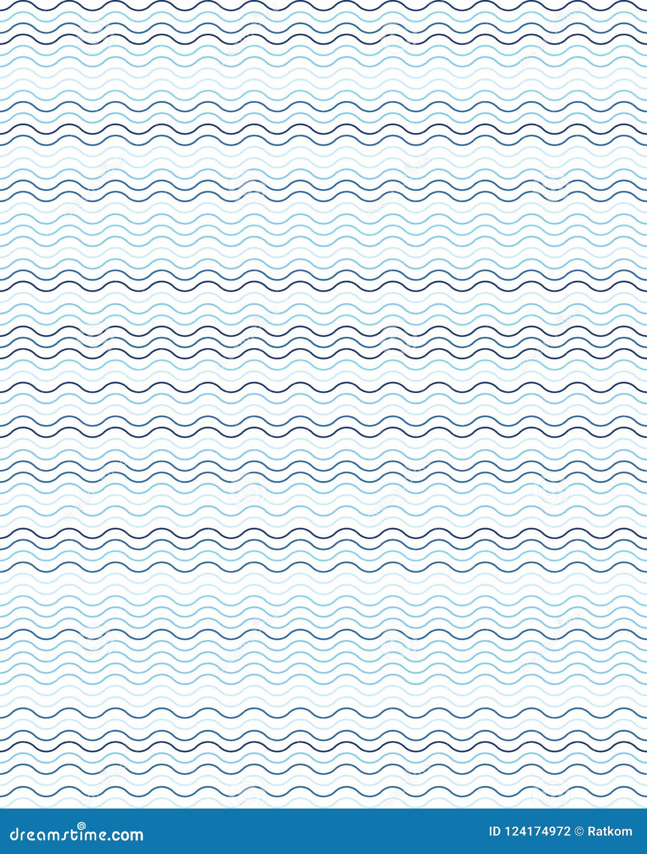 Seamless blue wavy lines stock illustration. Illustration of creative ...