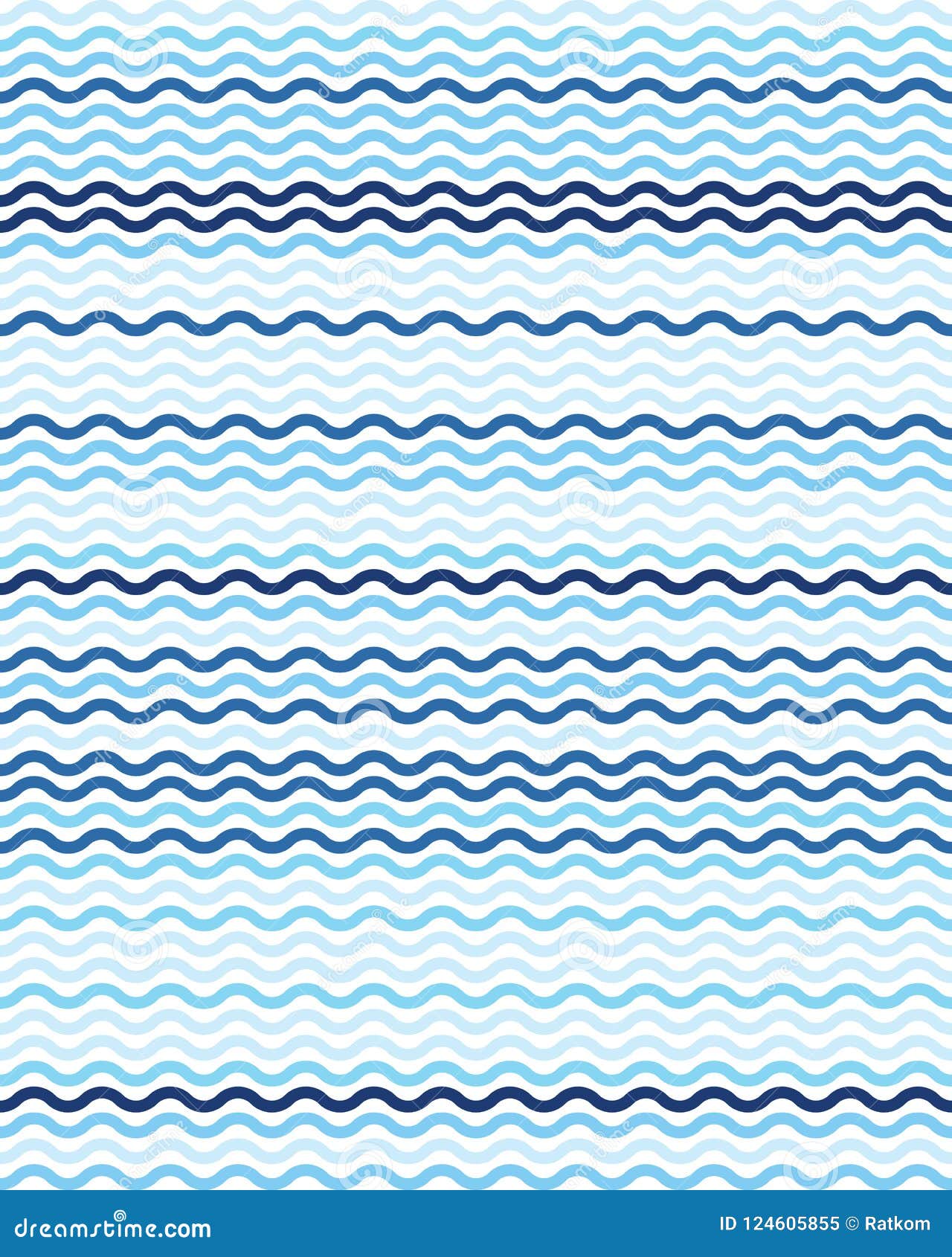 Seamless Blue Wavy Lines Simple Pattern Stock Illustration ...