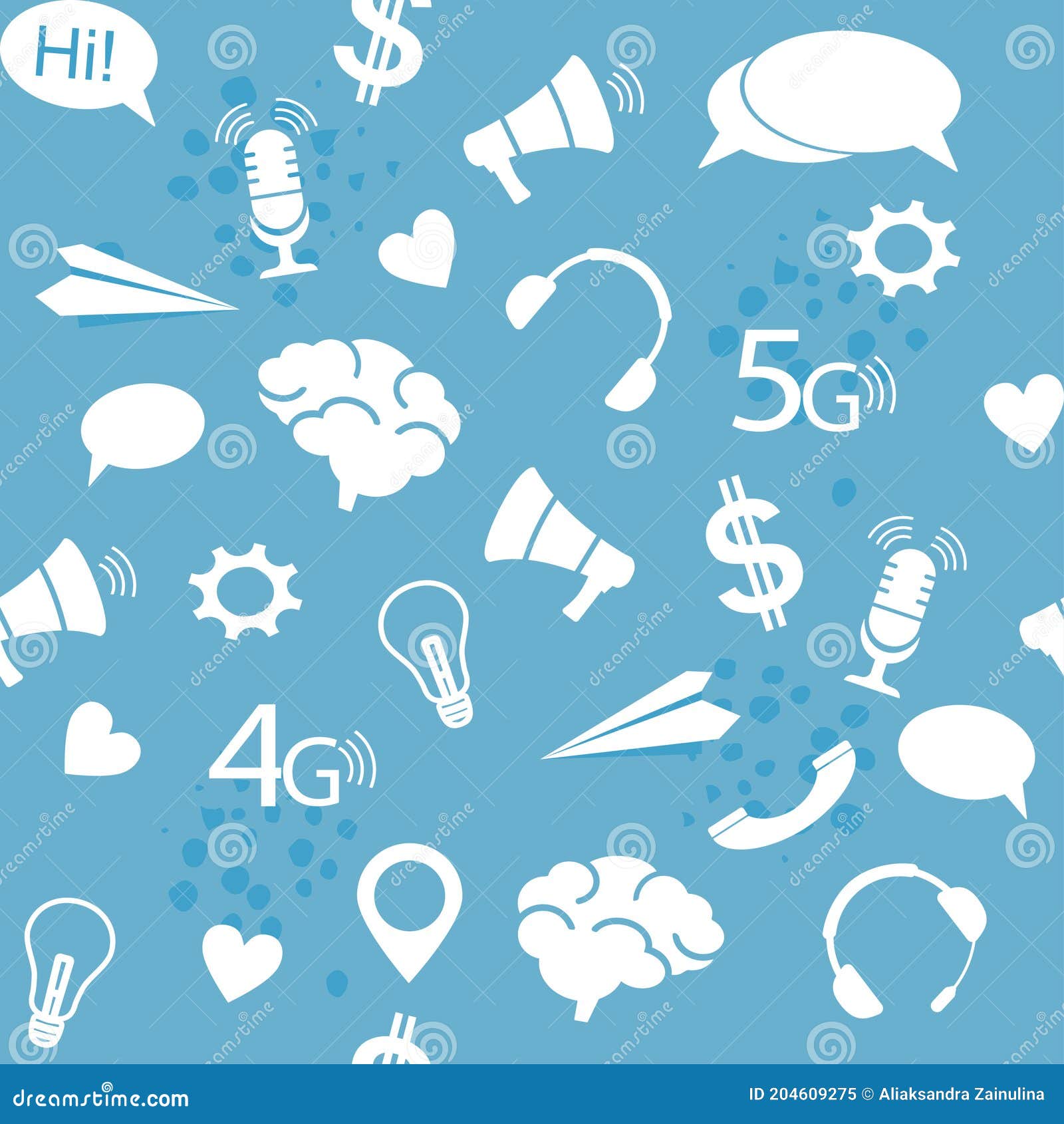 Seamless Blue Web Pattern, Vector I Stock Vector - Illustration of flat ...