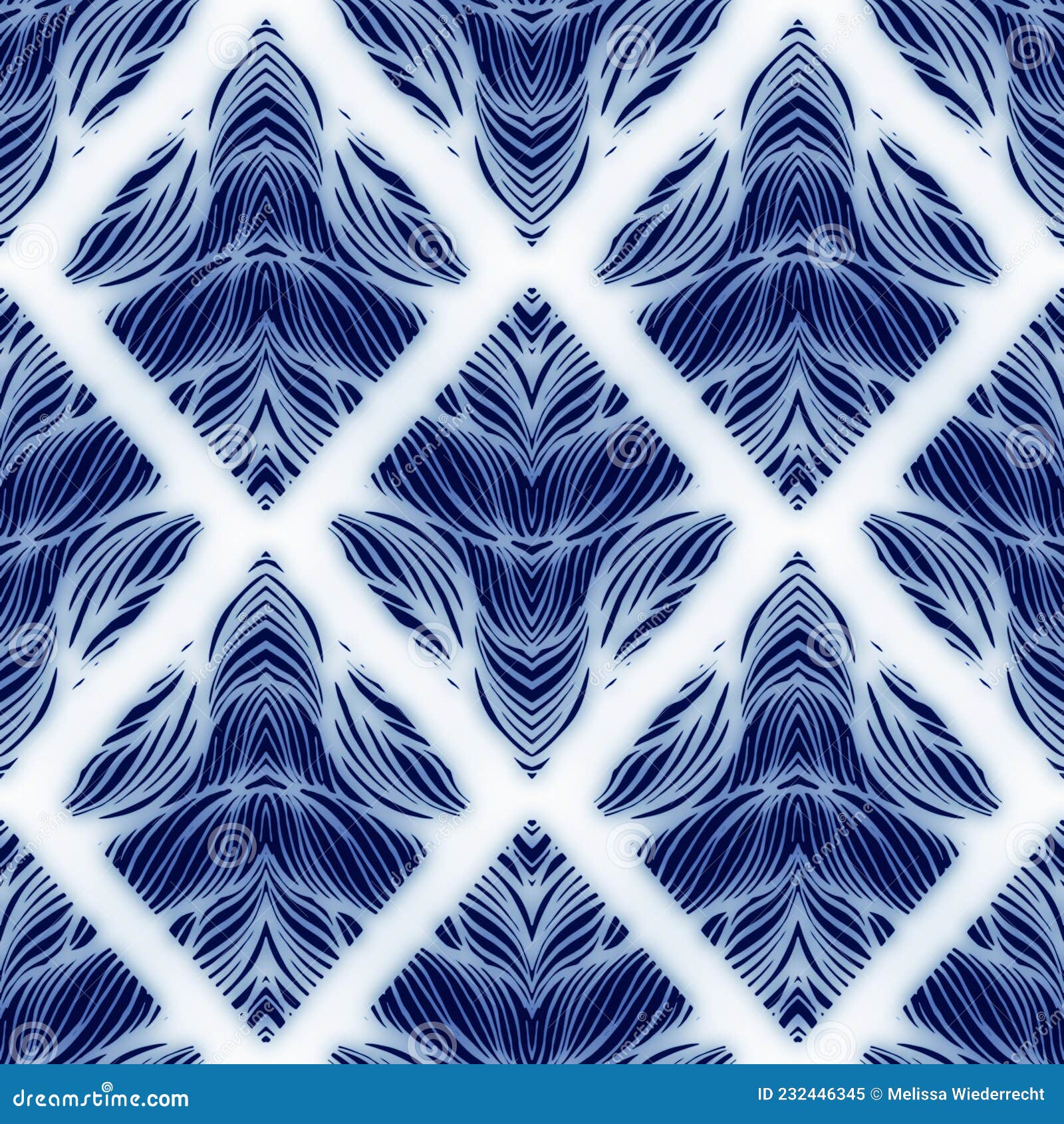 Seamless Blue and White Ceramic Tile Ornate Damask Pattern for Surface ...