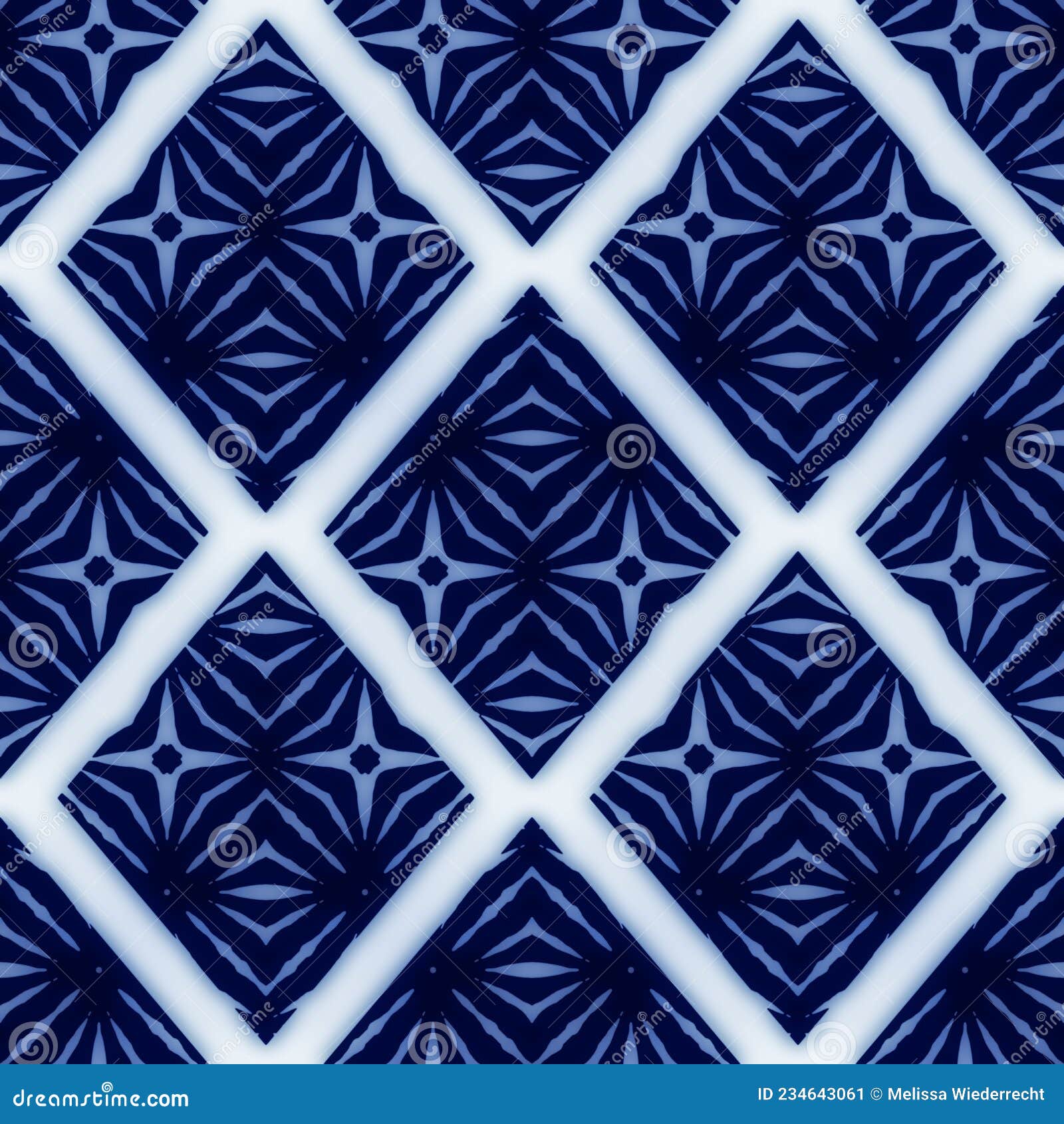 Seamless Blue and White Ceramic Tile Ornate Damask Pattern for Surface ...
