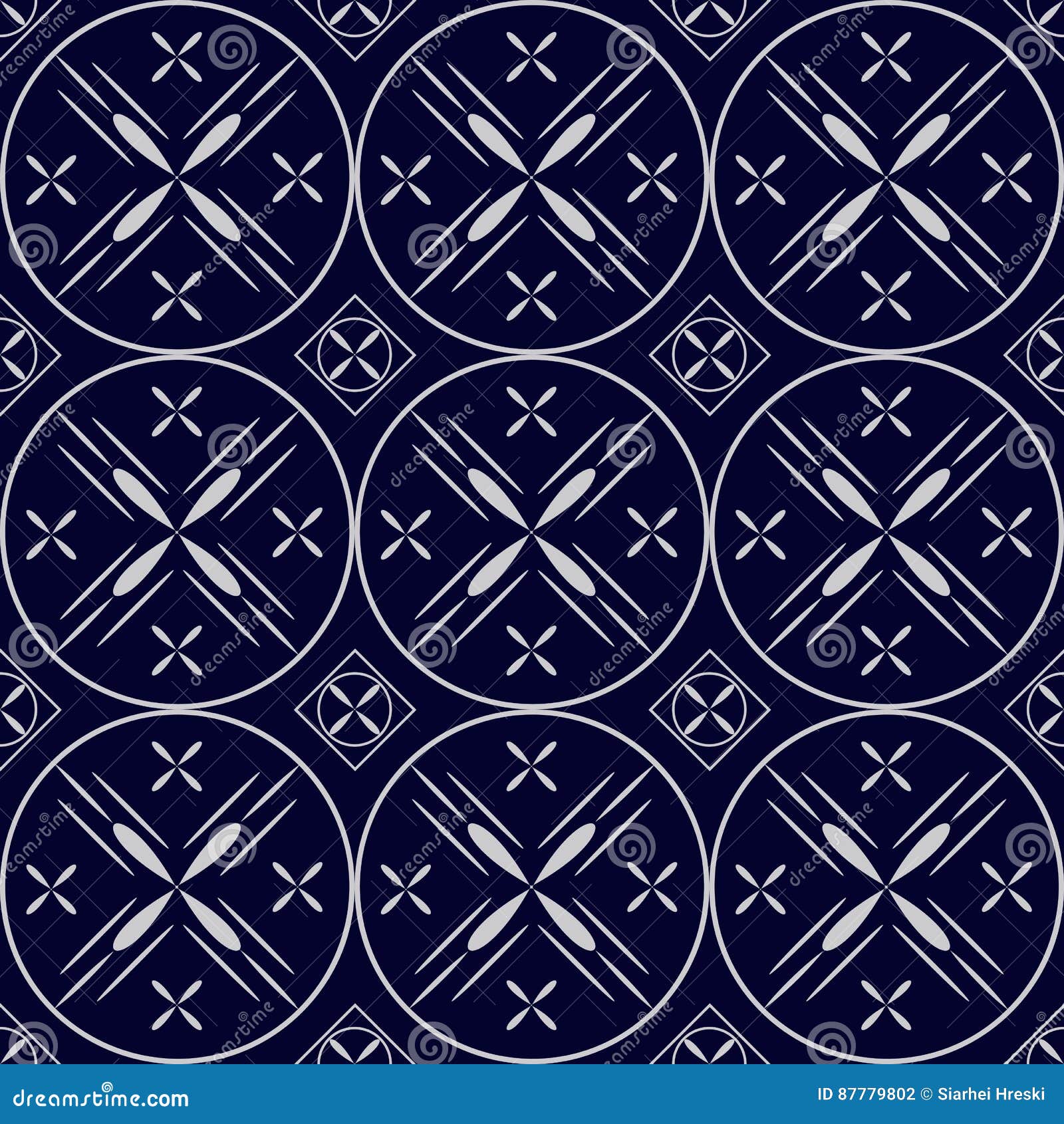 Seamless Blue and White Pattern Stock Illustration - Illustration of ...
