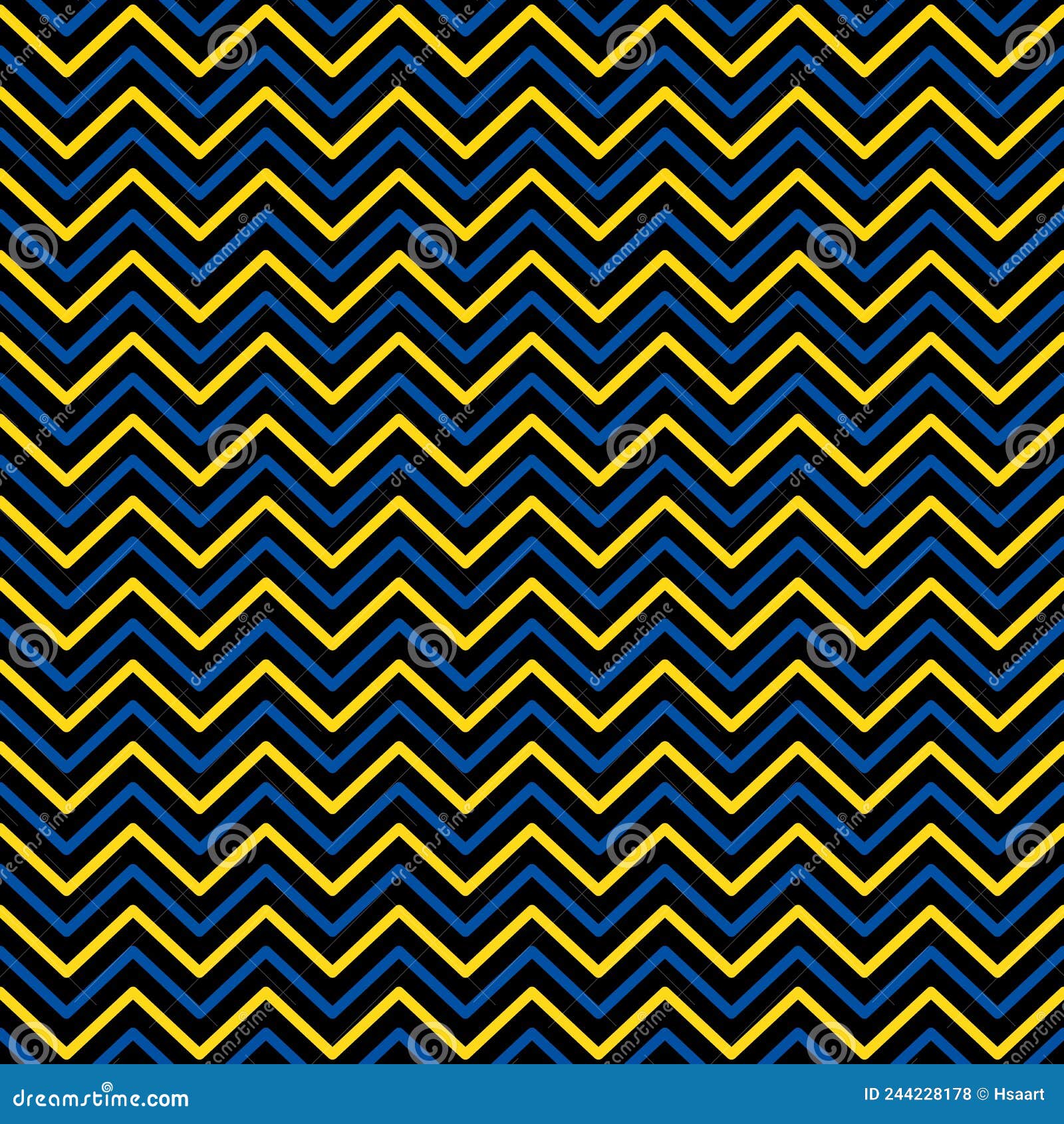 Seamless Blue and Yellow Waves Line Background Pattern Stock Vector ...