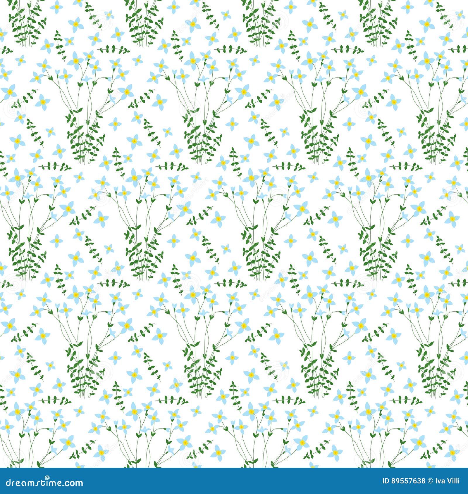 Seamless bluet pattern stock vector. Illustration of drawing - 89557638