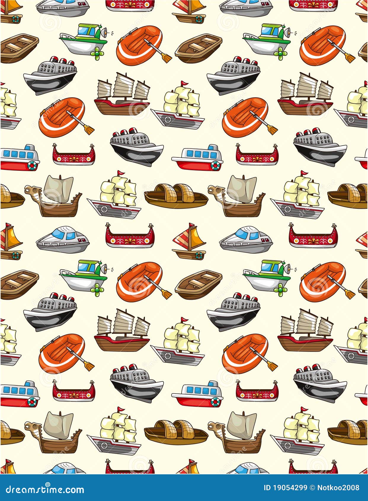 Seamless boat pattern stock vector. Illustration of adorable - 19054299