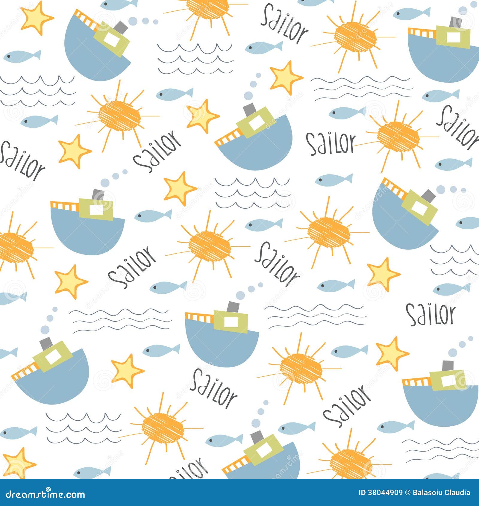 Seamless Boat Pattern Vector Illustration | CartoonDealer.com #22225632