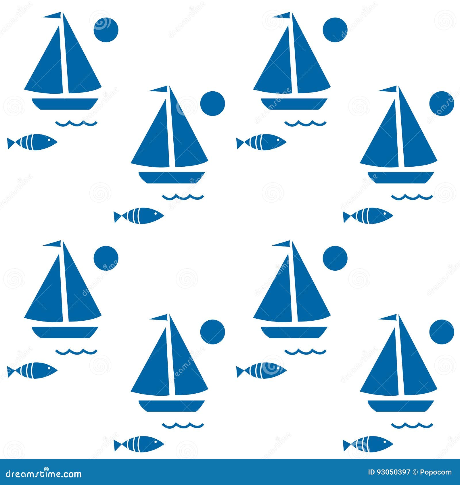 Seamless Boat Pattern Vector Illustration | CartoonDealer.com #22225632