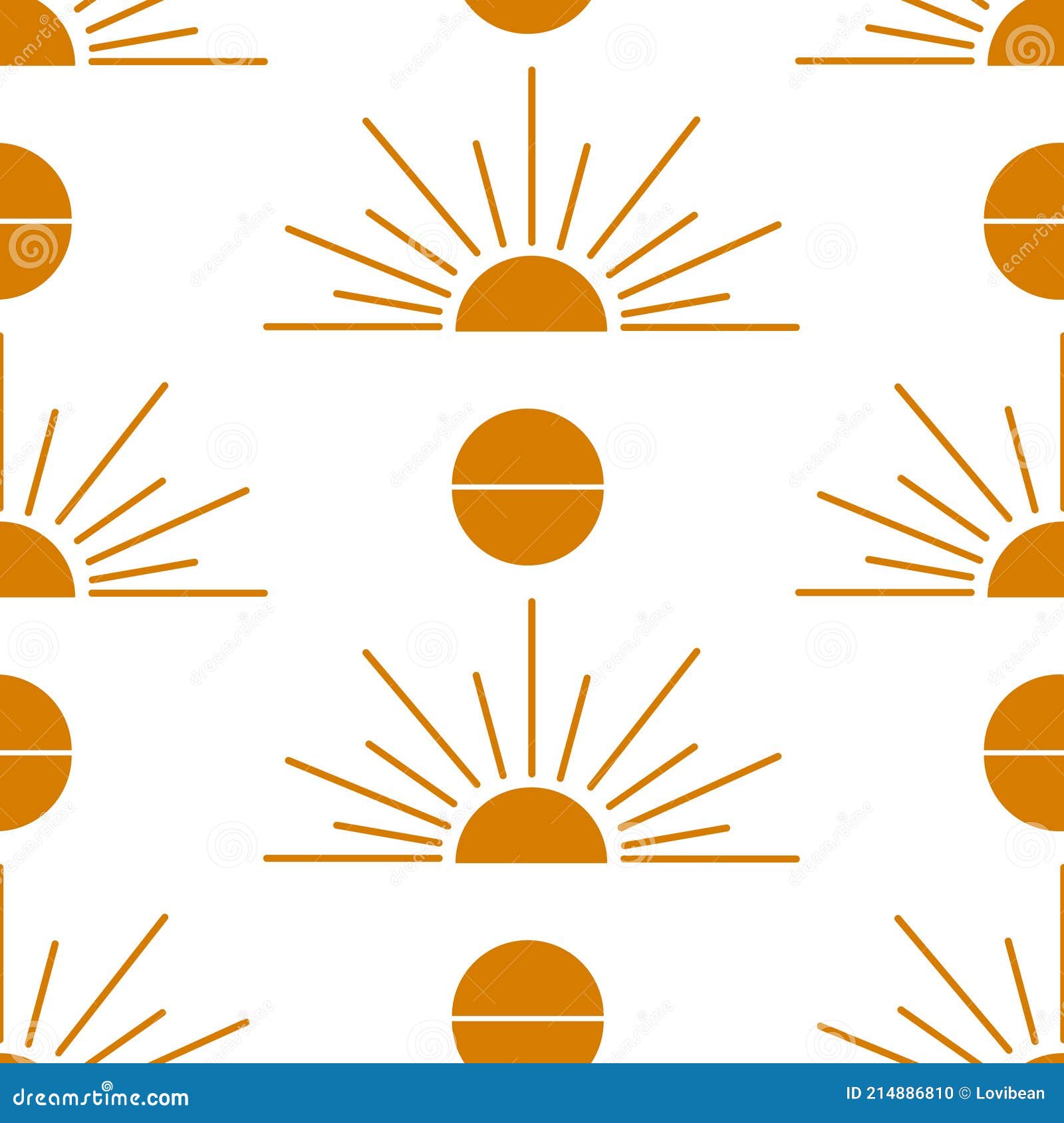 Seamless Boho Pattern with Sun Vector Illustration. Sun Boho Icon ...