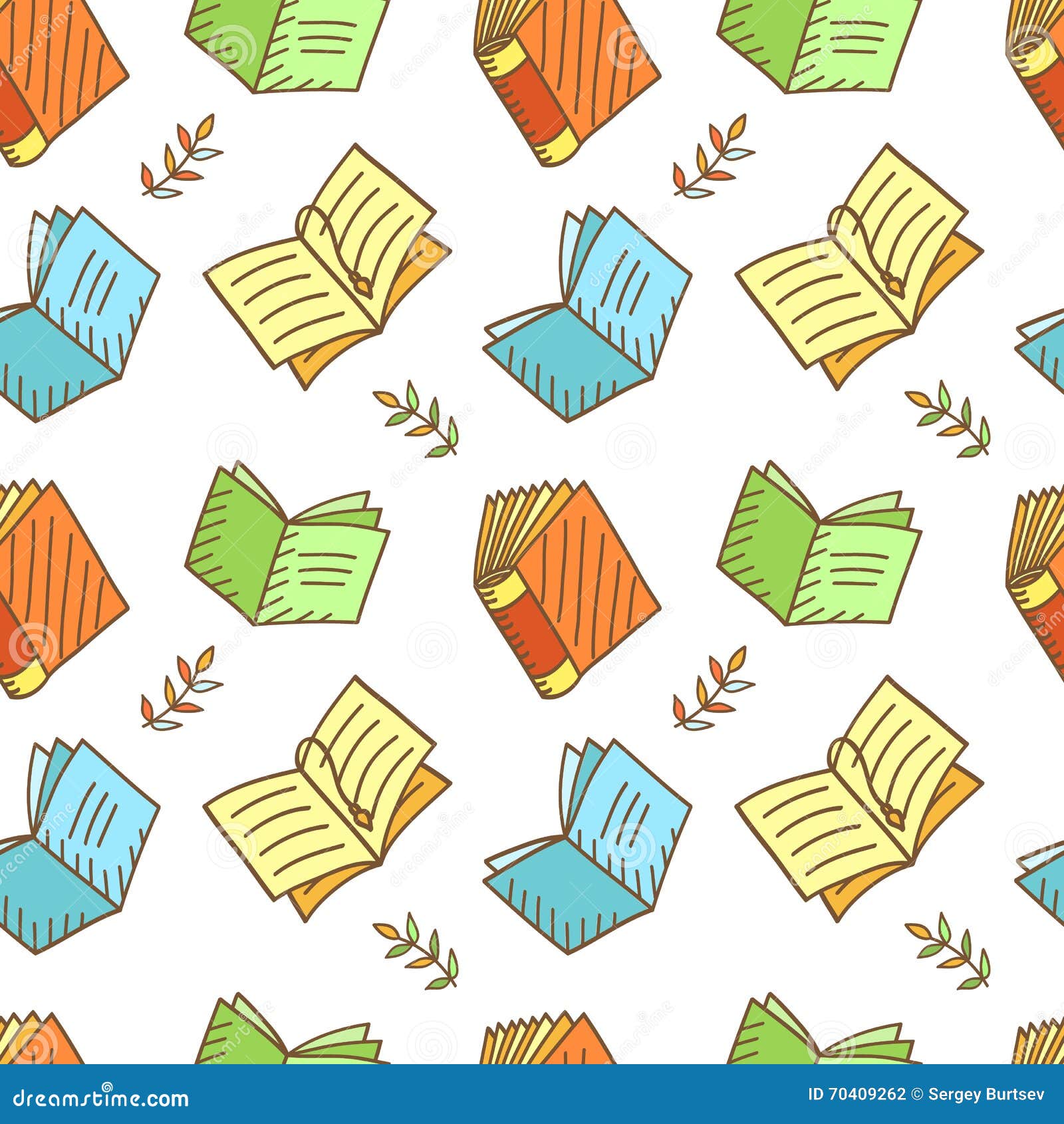 Seamless Book Pattern stock vector. Illustration of book - 70409262