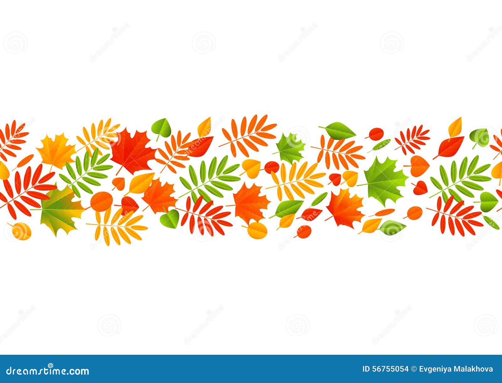Seamless Border with Autumn Leaves Stock Vector - Illustration of ...