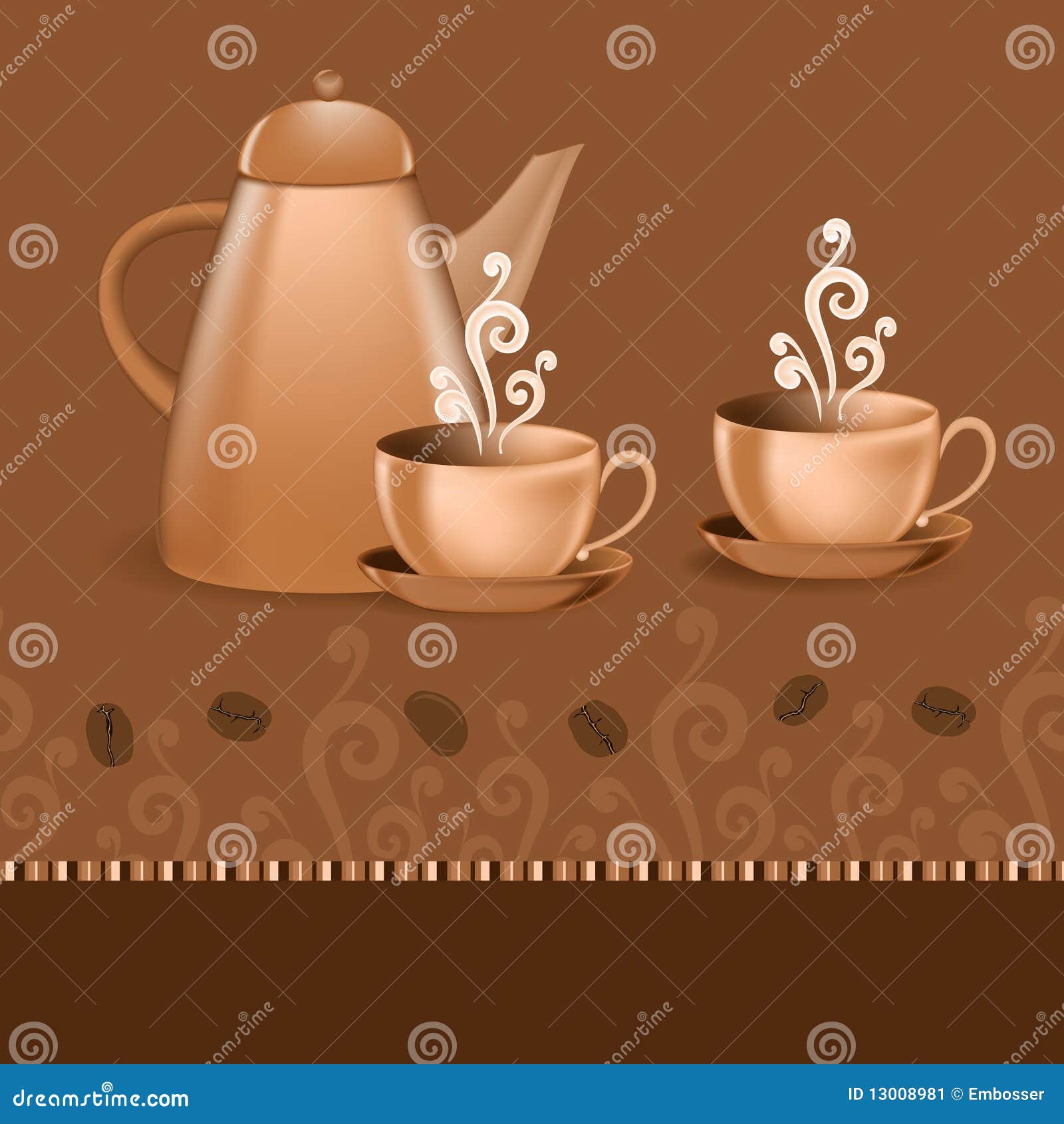 Seamless Border Coffee Theme Stock Vector - Illustration of aromatic ...
