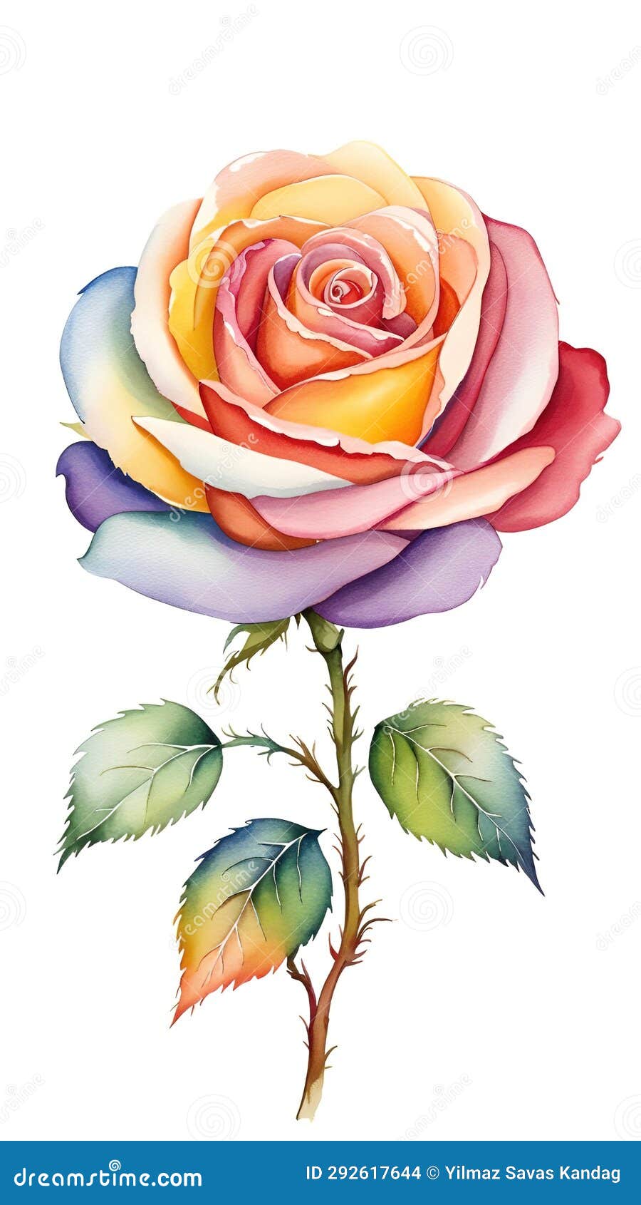 Seamless Border with Colorful Roses. Vector Illustration Stock ...