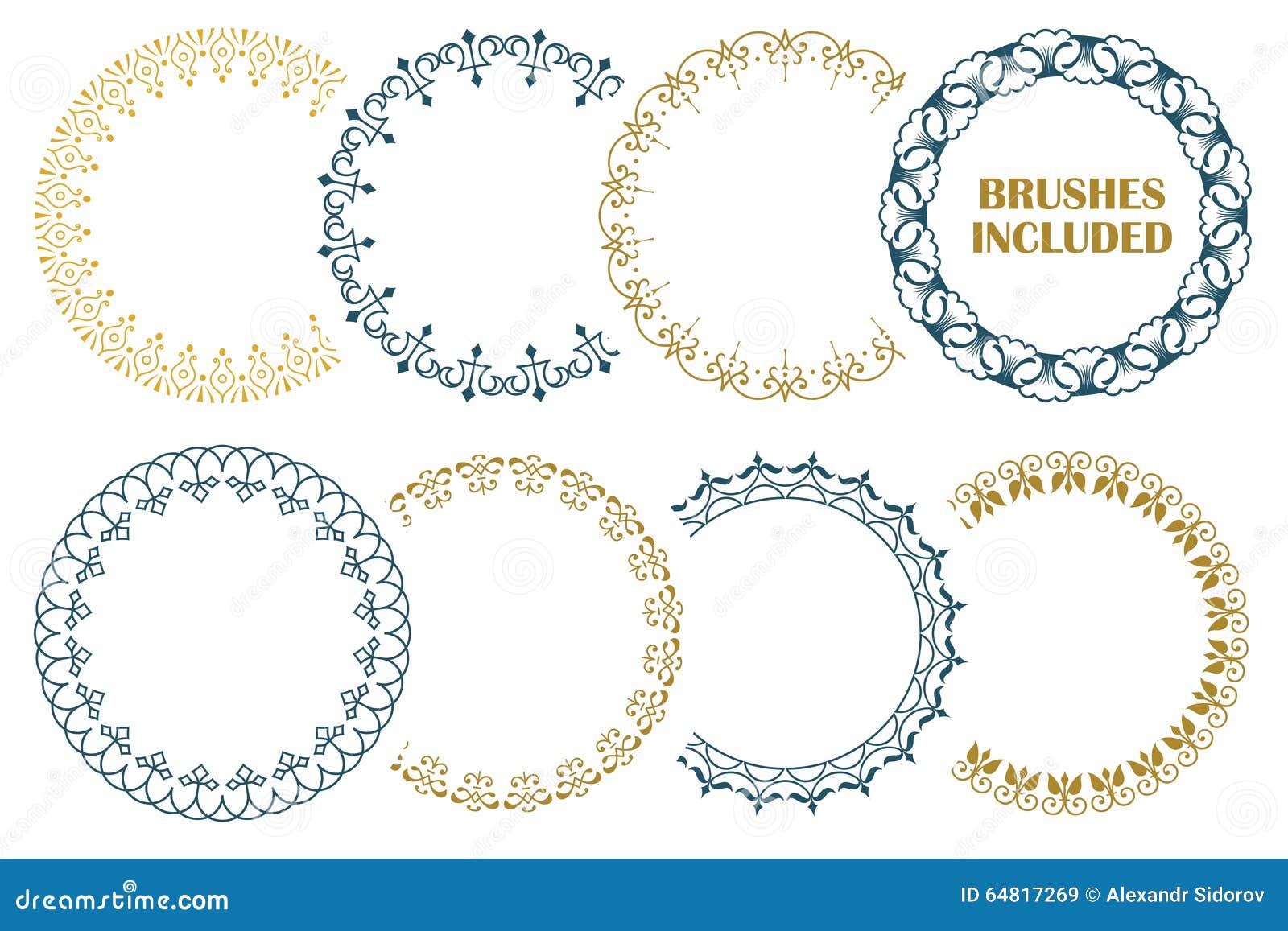 8 Seamless Border for Decoration and Design. (Brushes Included) Stock ...
