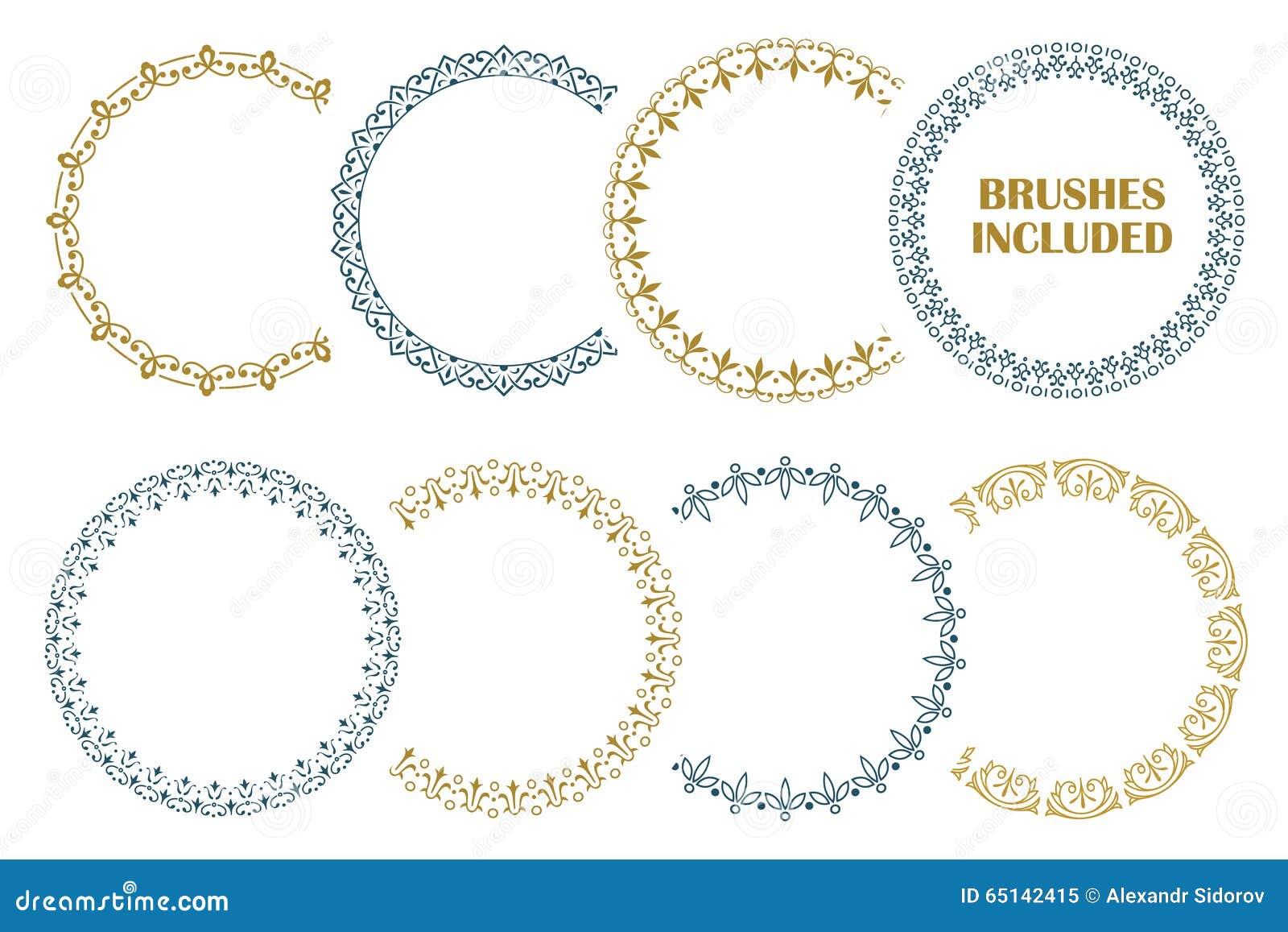 8 Seamless Border for Decoration and Design. (Brushes Included) Stock ...