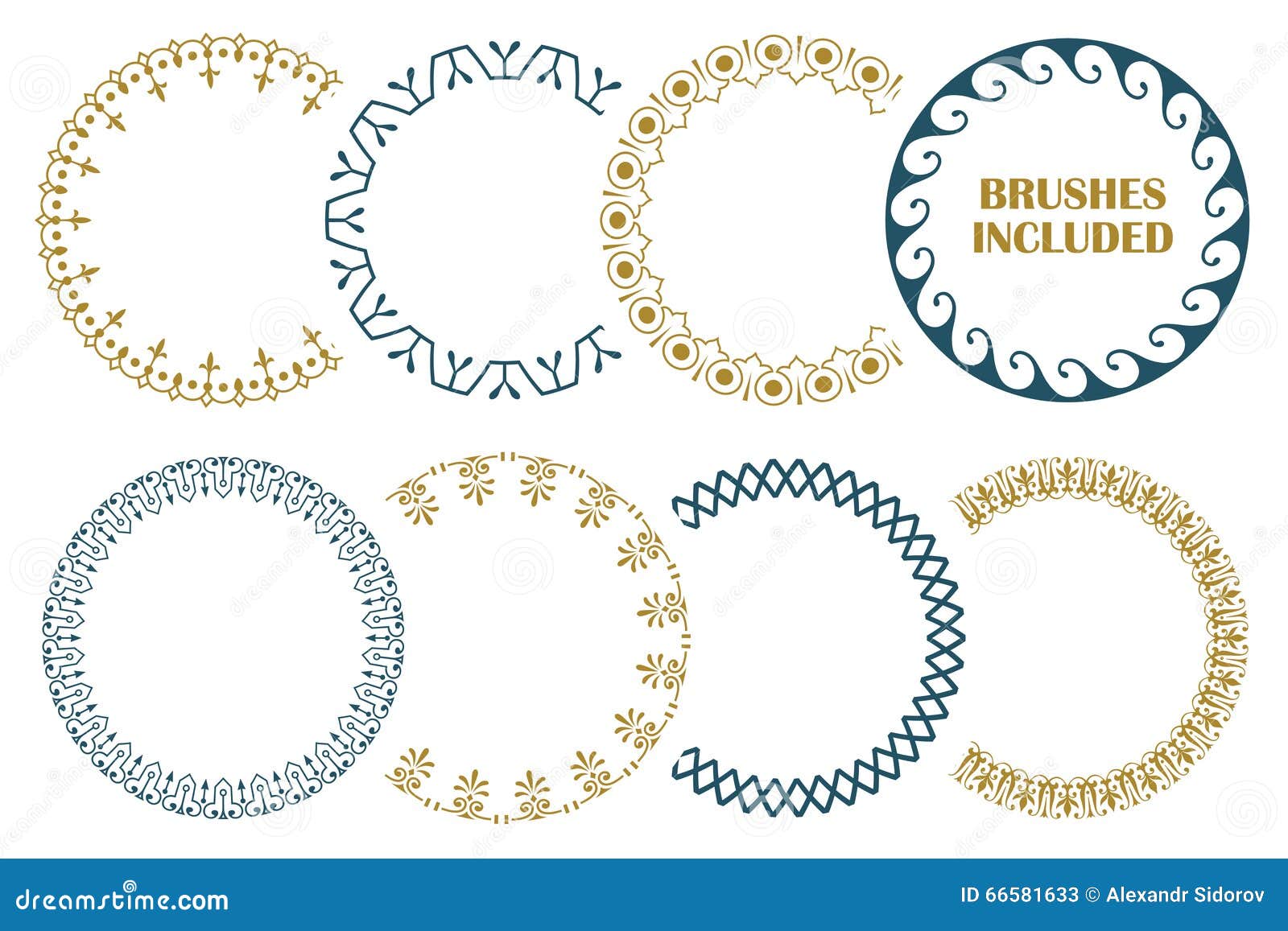 8 Seamless Border for Decoration and Design. (Brushes Included) Stock ...