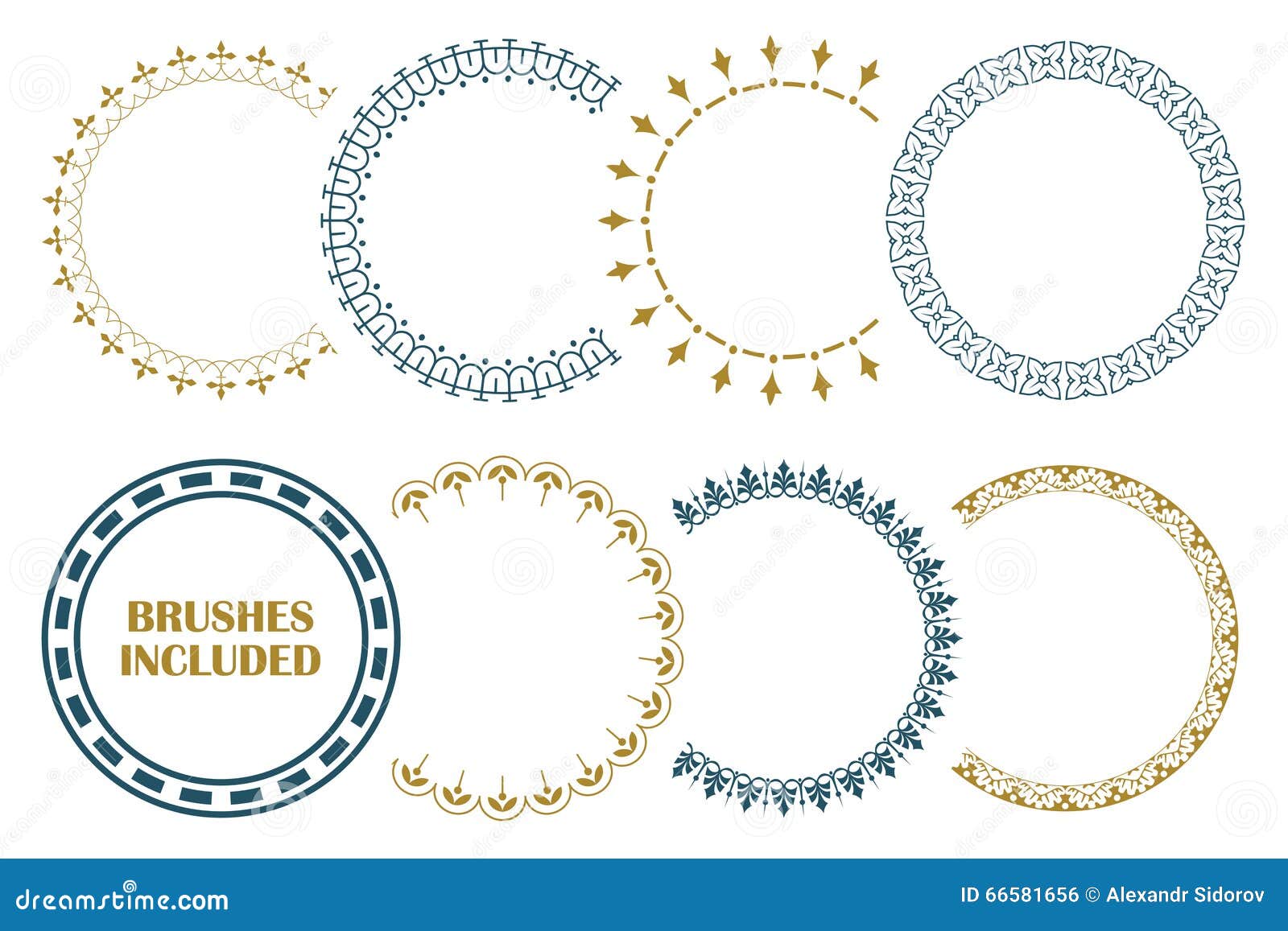 8 Seamless Border for Decoration and Design. (Brushes Included) Stock ...