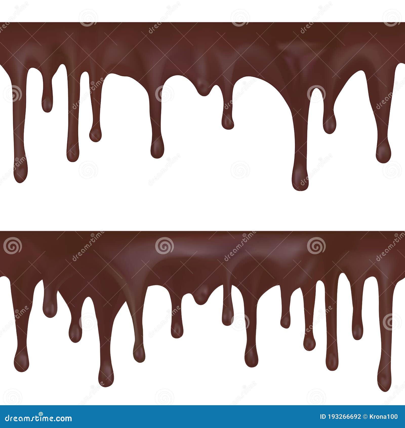 Seamless Border of Dripping Melted Chocolate, Dropping Liquid Cocoa ...