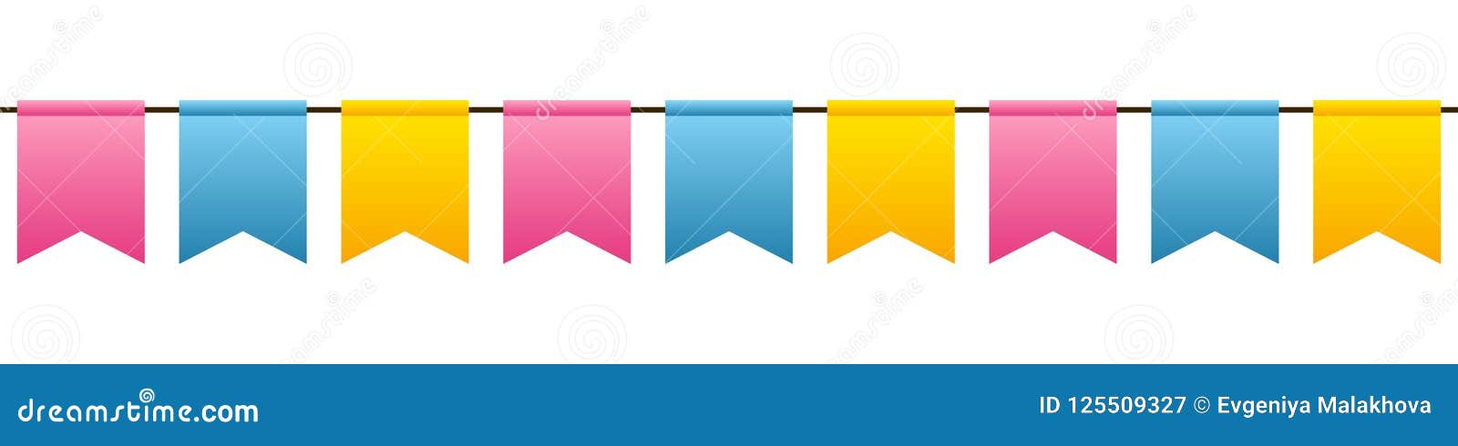Seamless border with flags stock vector. Illustration of party - 125509327