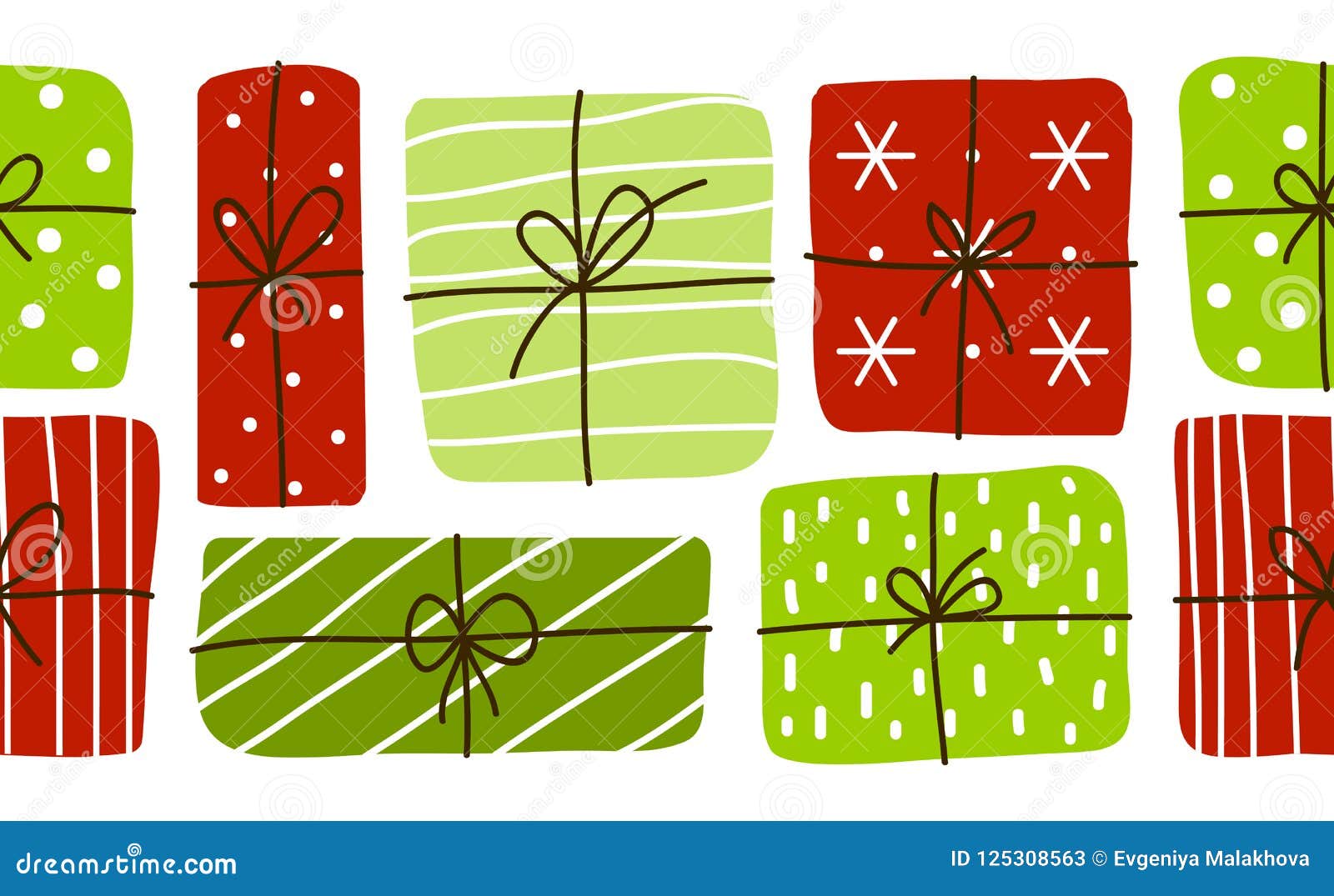 Seamless Border with Gift Boxes Stock Vector - Illustration of package ...