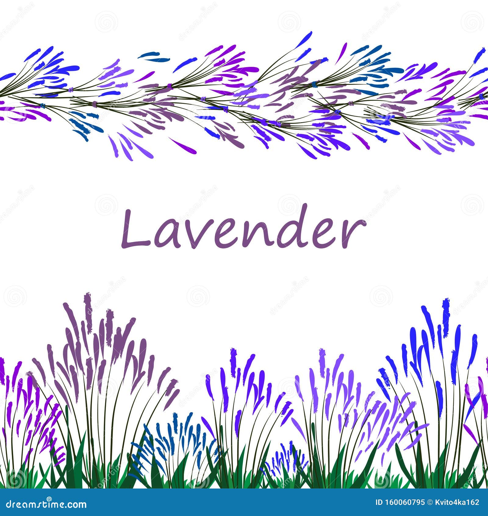 Seamless Border with the Image of Blooming Lavender. Stock Vector ...