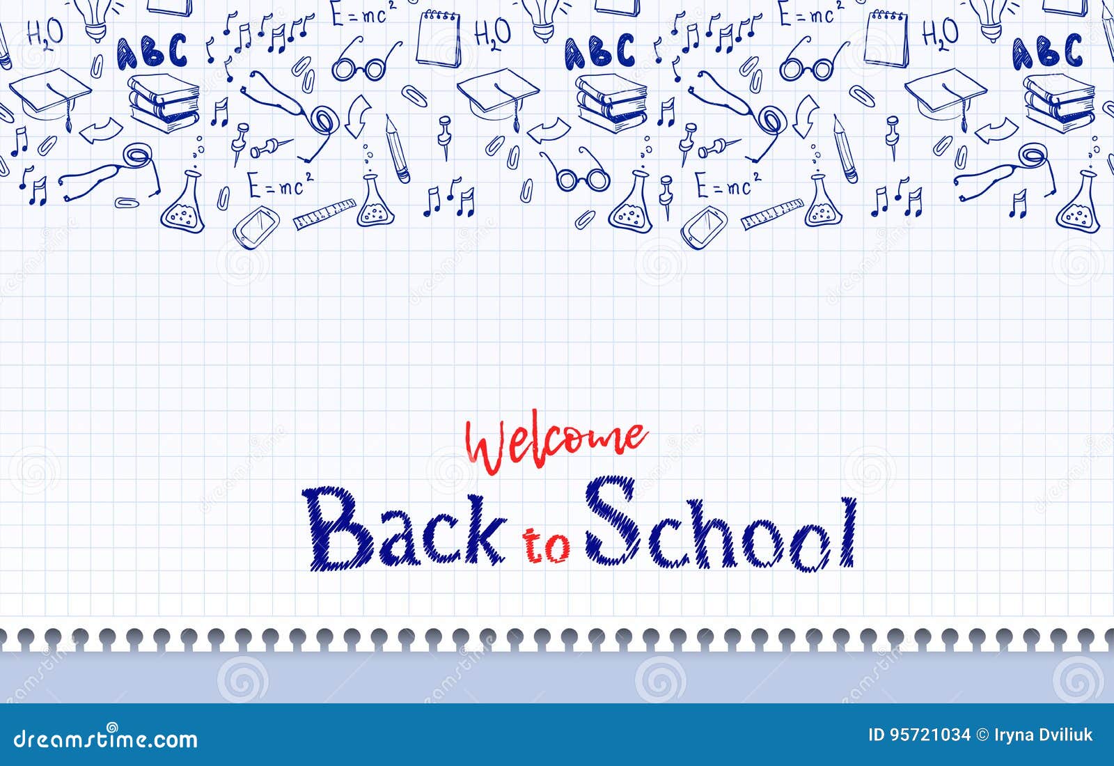 Seamless Border with School Elements. Back To School. Stock Vector ...