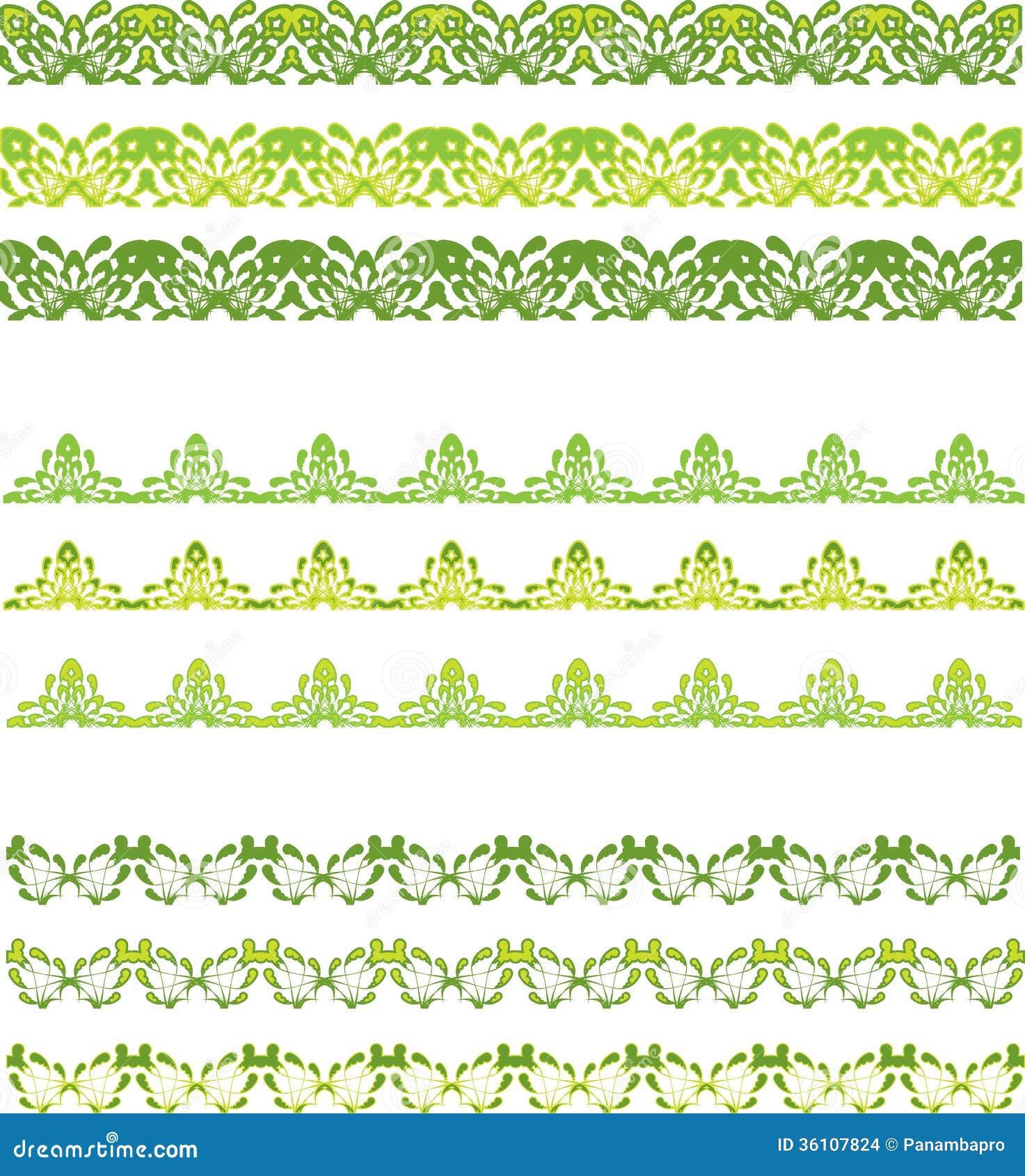 Seamless border stock vector. Illustration of green, frame - 36107824