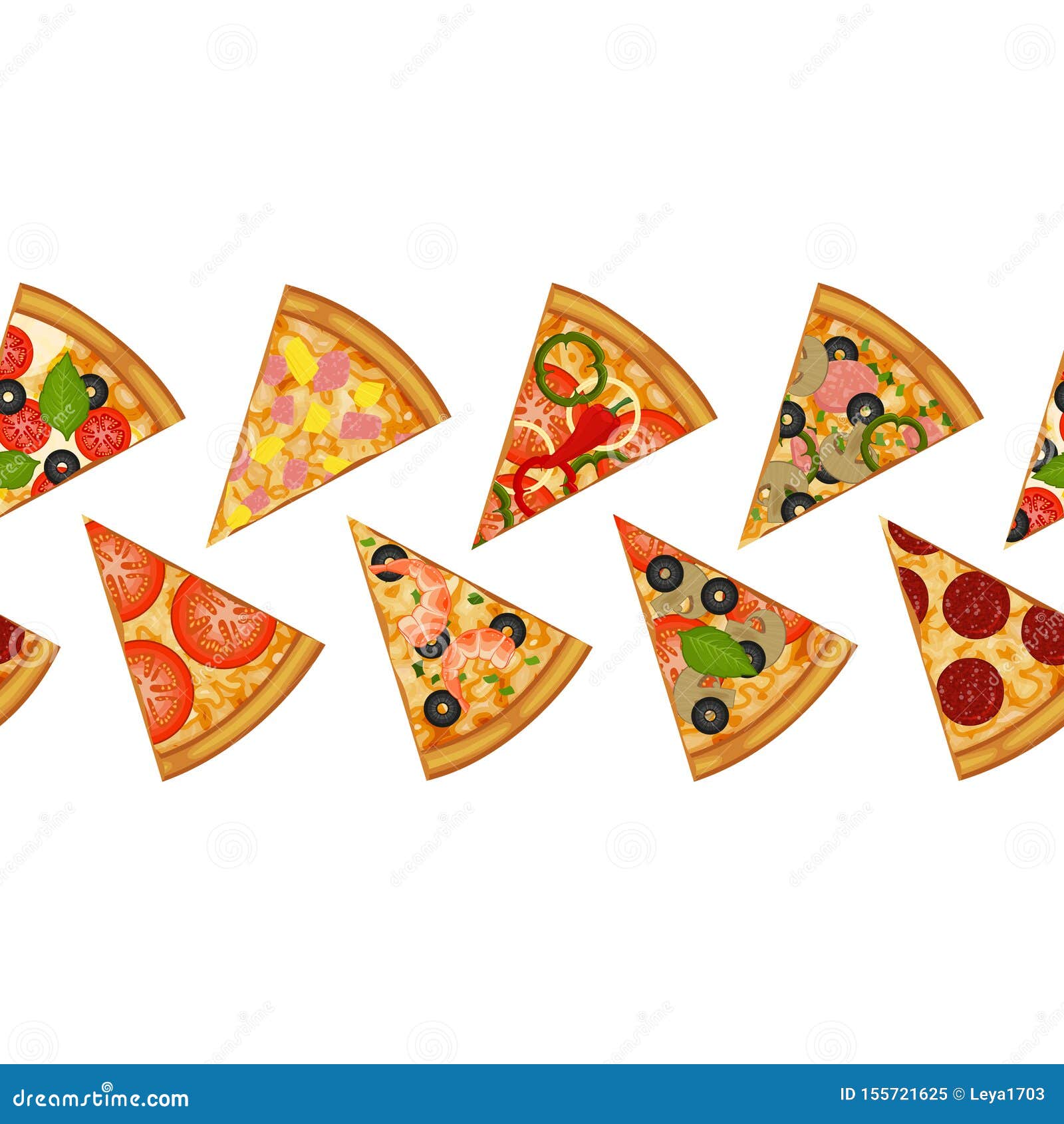 Seamless Border. Slices of Pizza. Endless Ornament Stock Vector ... Seamless Border. Slices of Pizza. Endless Ornament Stock Vector ...