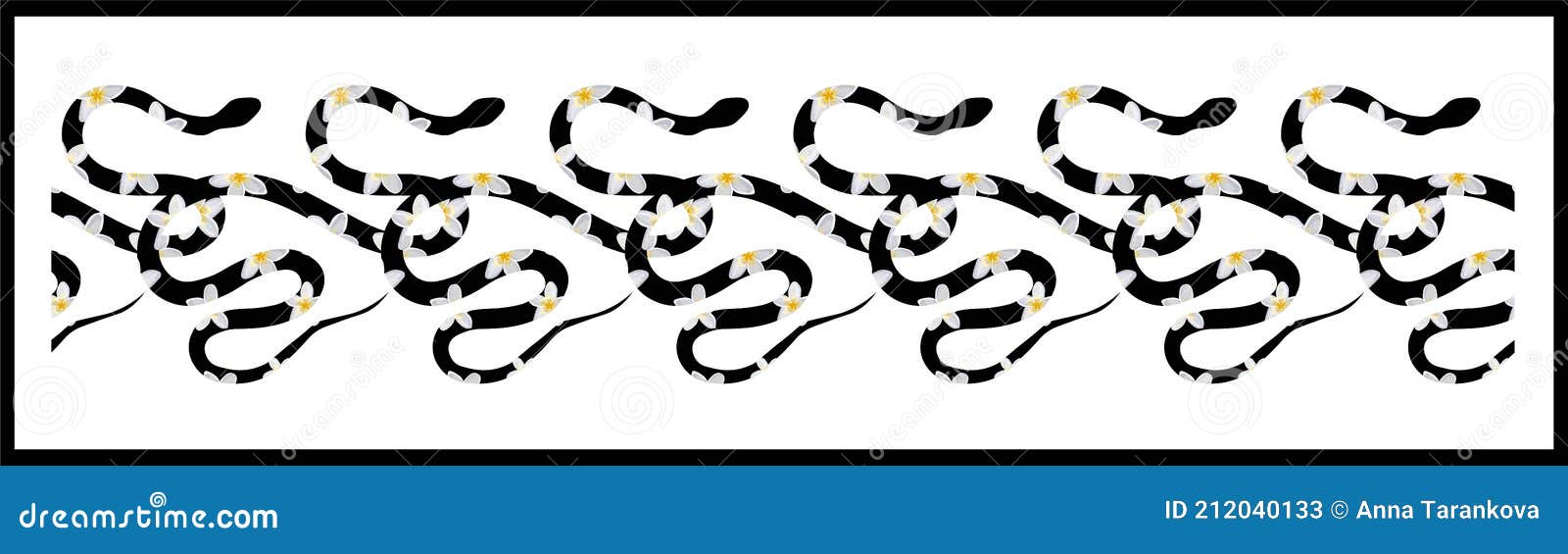 Seamless Border with Snakes. the Border is Serpentine. a Repeating ...