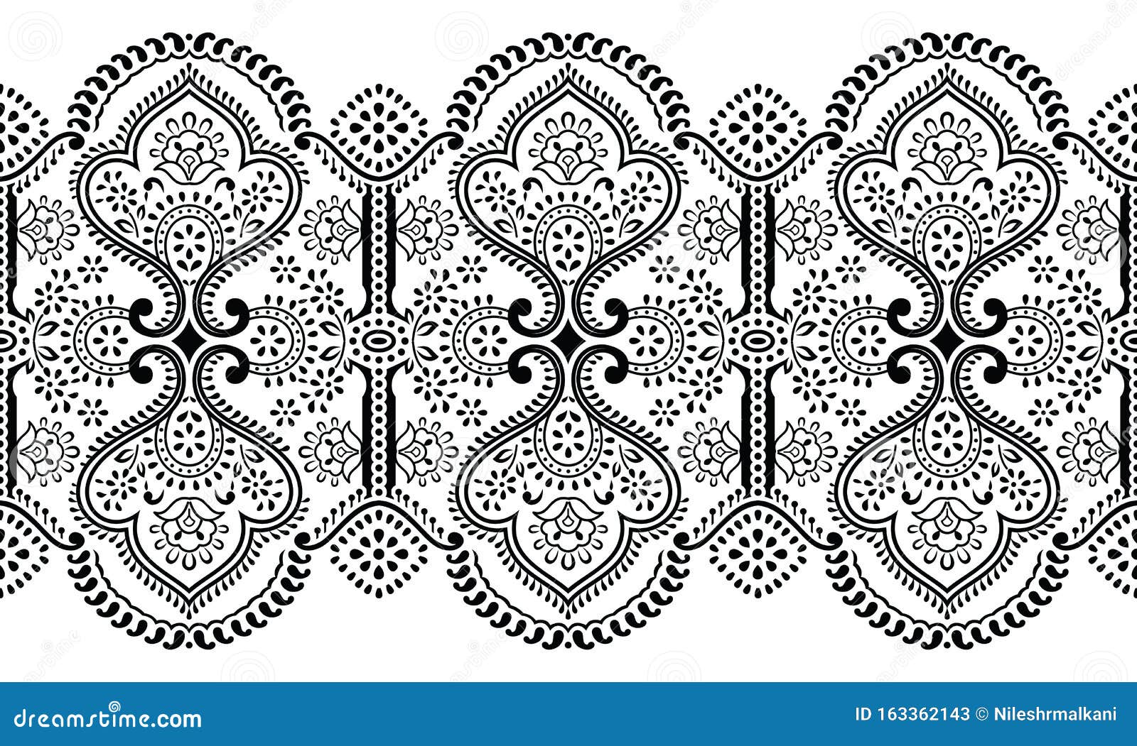 Seamless Border with Traditional Asian Design Elements Stock Vector ...