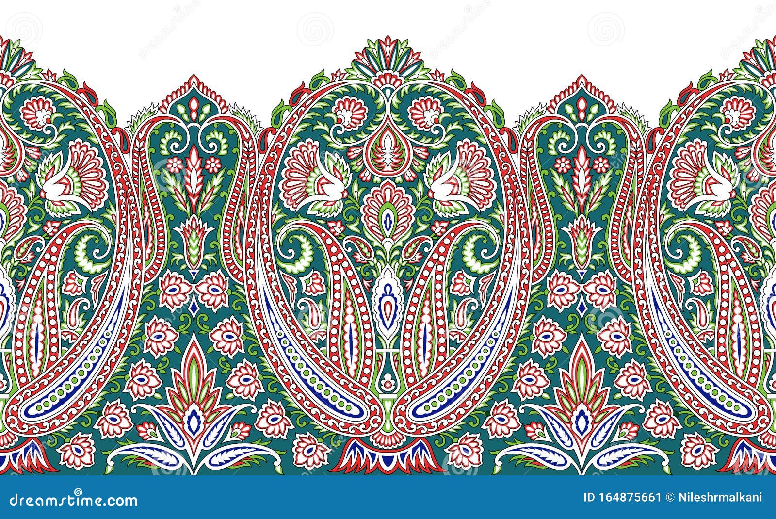 Seamless Border with Traditional Asian Design Elements Stock Image ...