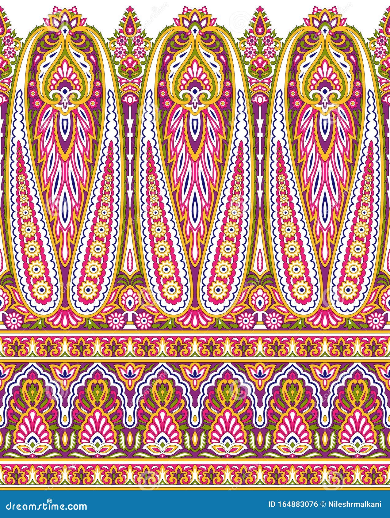 Seamless Border with Traditional Asian Design Elements Stock ...