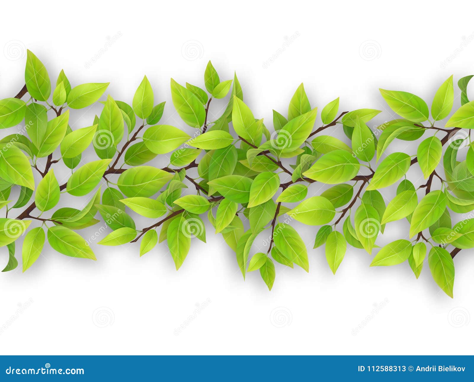 Seamless Border from Tree Branches Stock Vector - Illustration of ...
