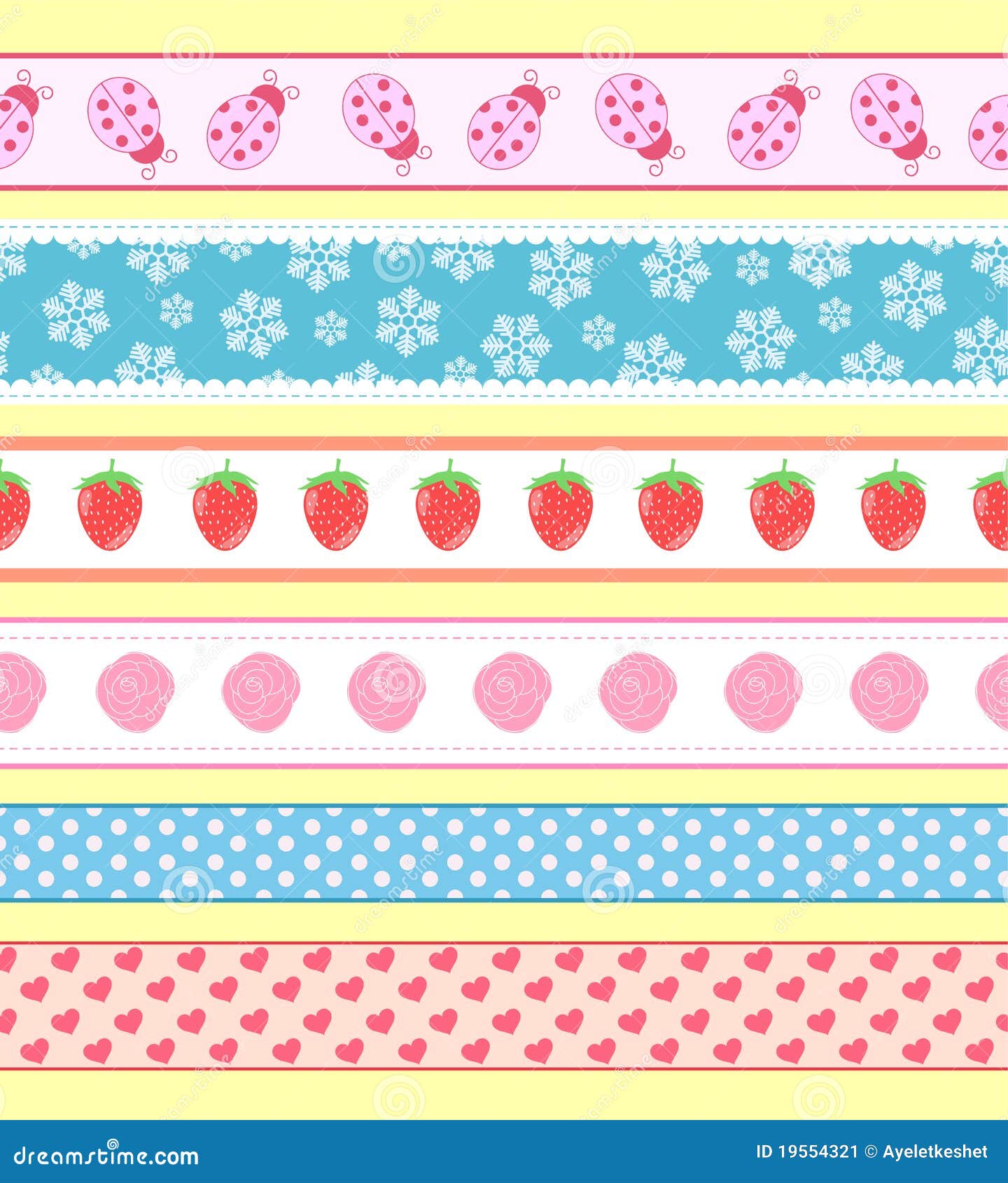 Seamless borders stock vector. Illustration of blue, seamless - 19554321