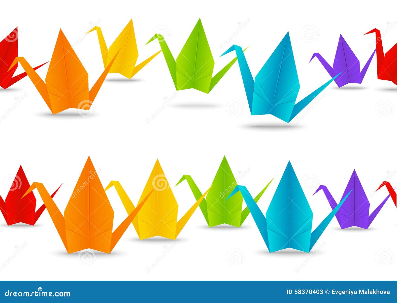 Seamless Borders with Cranes Stock Vector - Illustration of border ...