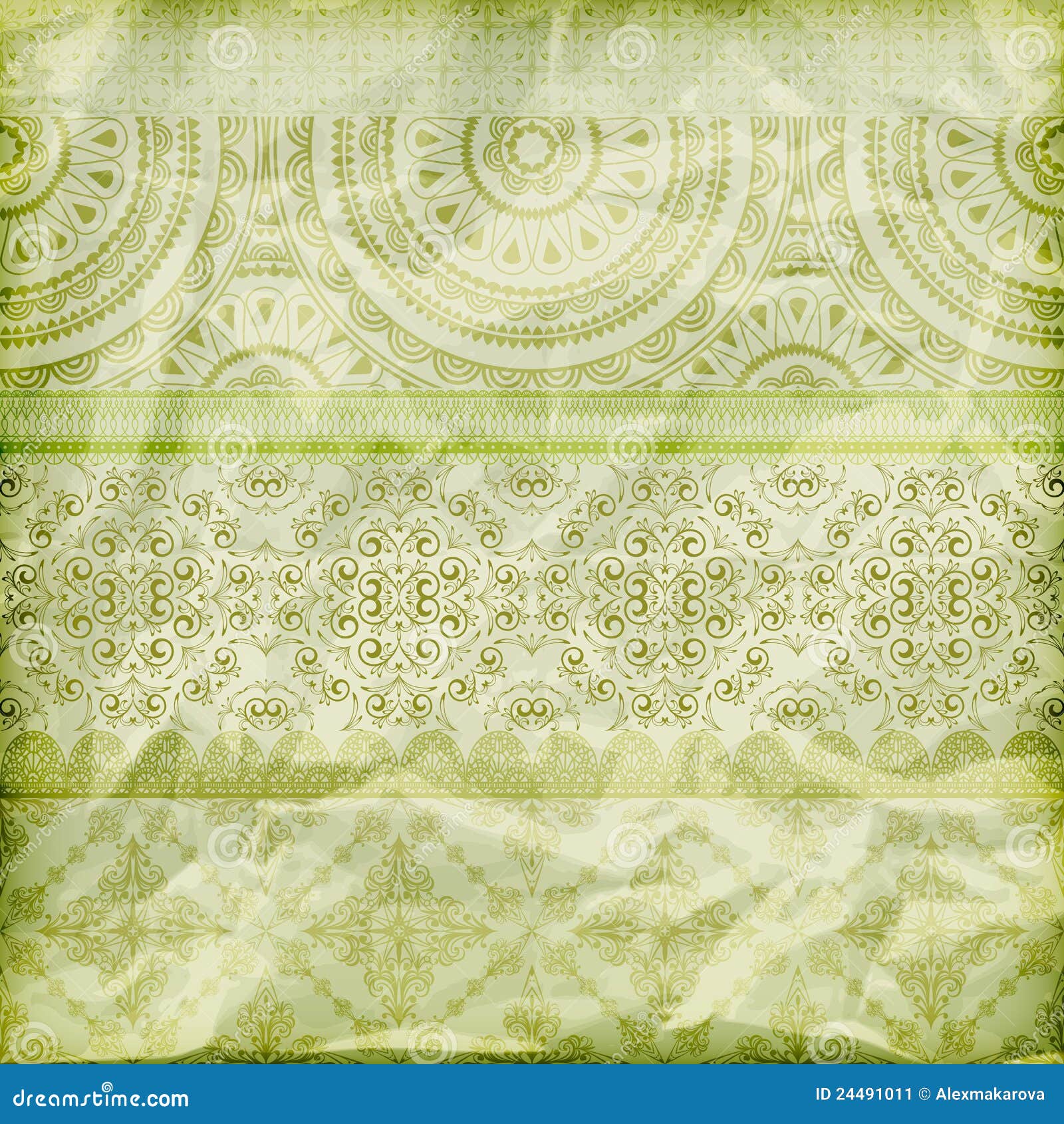 Seamless Borders on Crumpled Paper Stock Vector - Illustration of paper ...