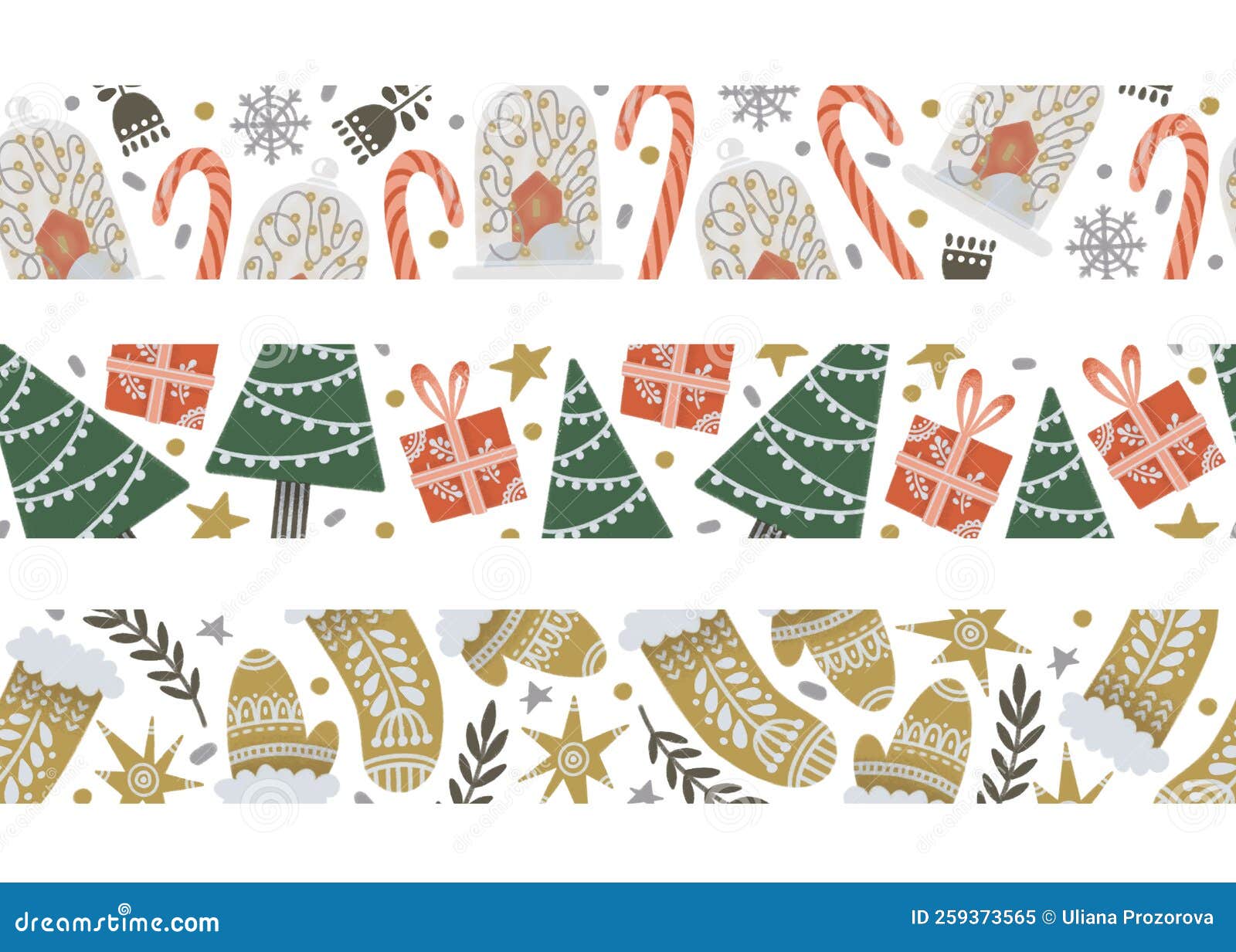 Scandinavian Folk Style Seamless Borders Set Stock Vector ...